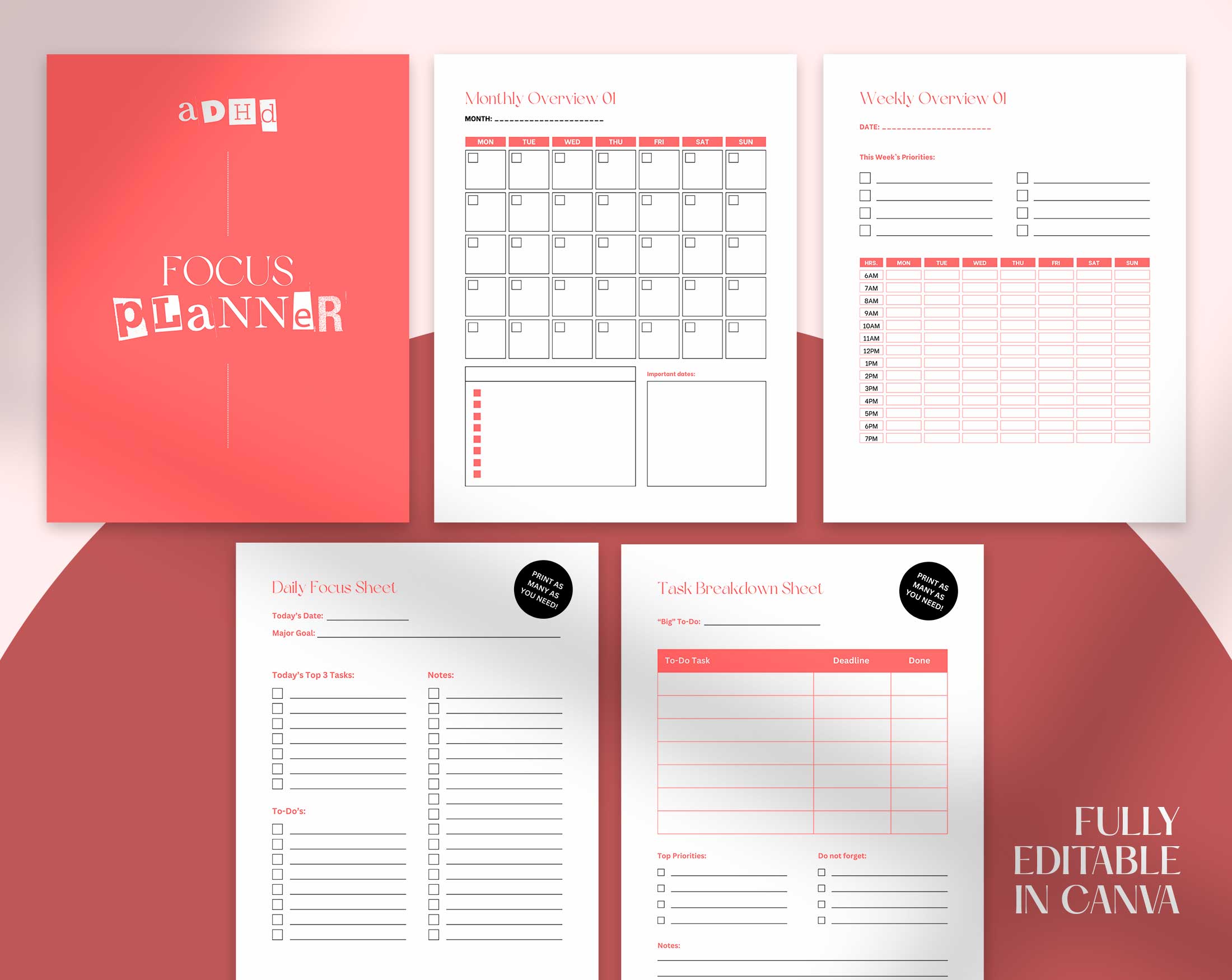 ADHD Focus Planner Tools, Tips & More! | Digital Products with ...
