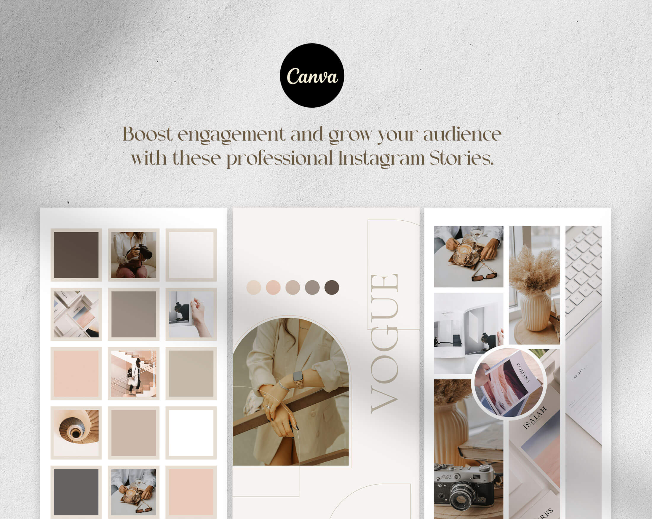 Vogue Moodboard Graphics Social Media Creator Kit Canva Template ...