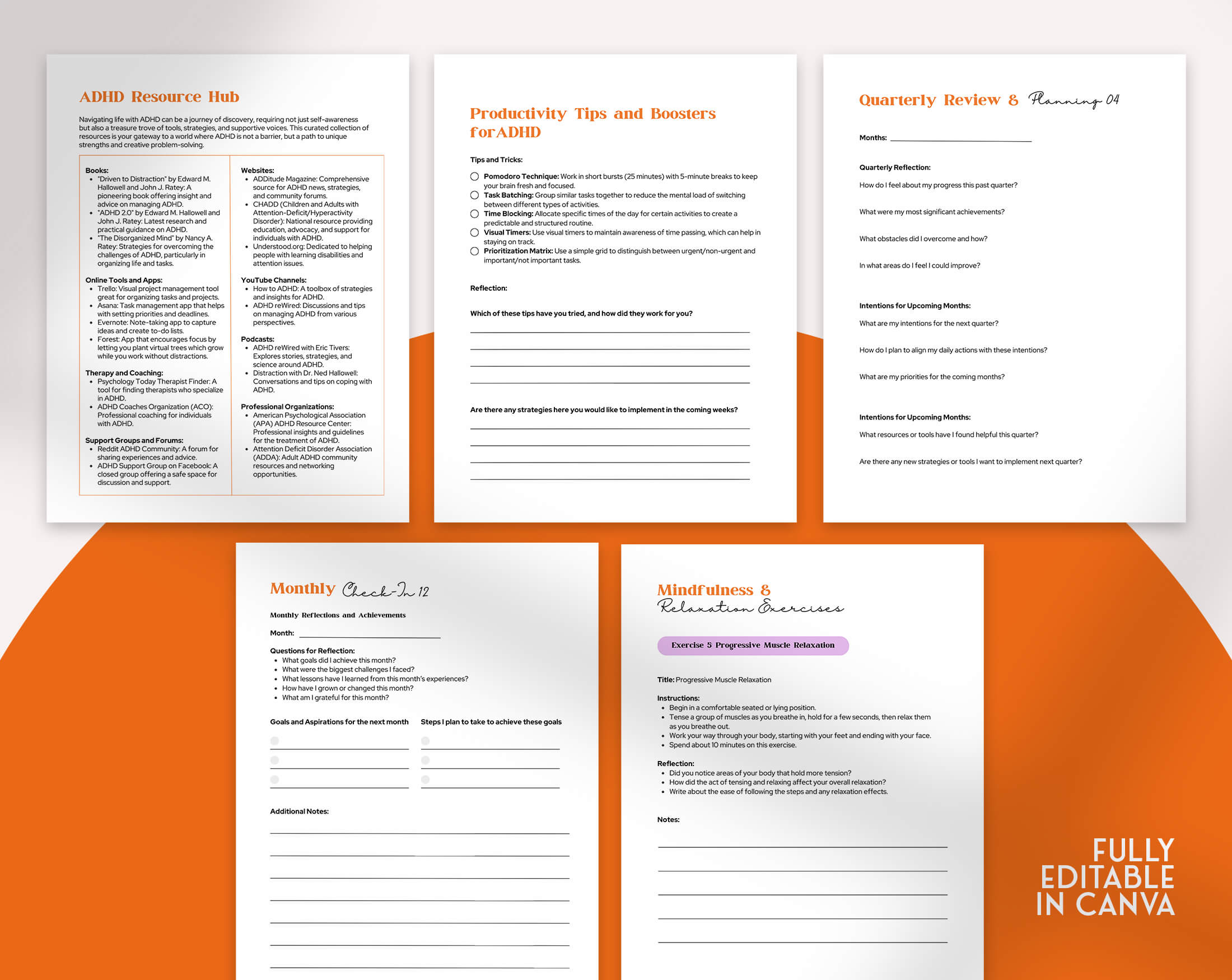 ADHD Focus Planner 110 Printable Pages | Digital Products with ...