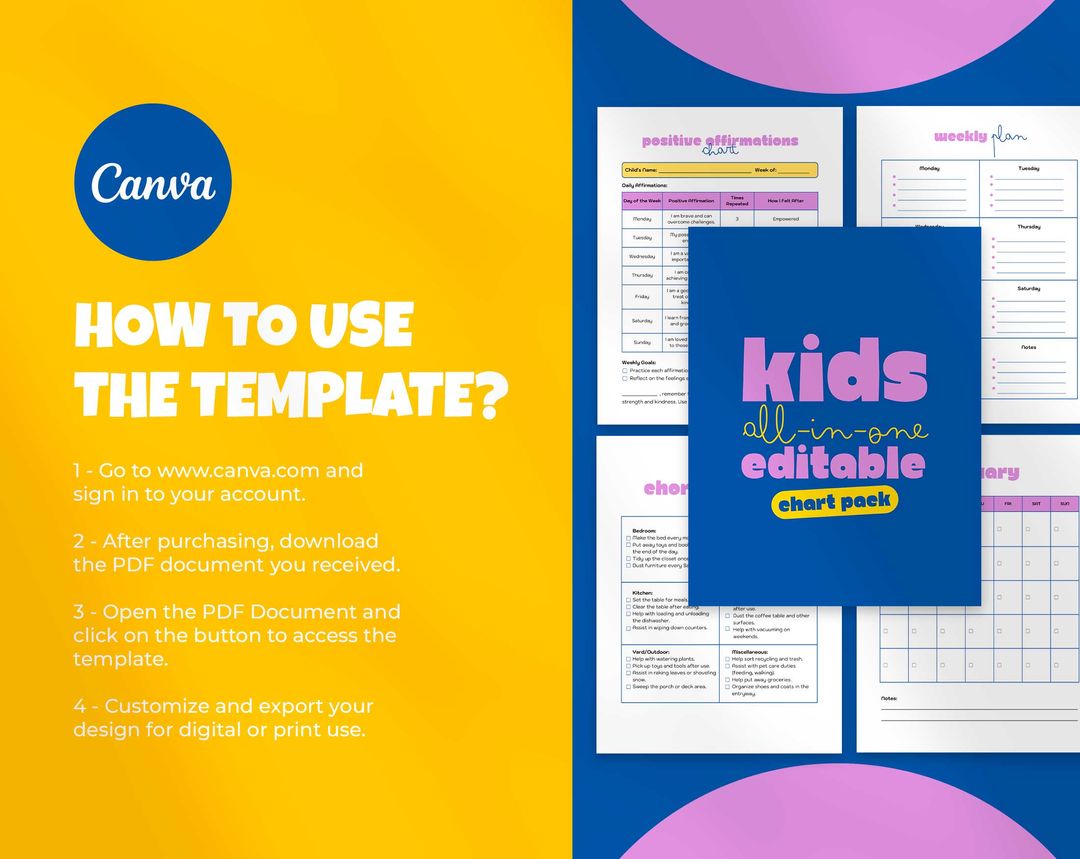 Kids All in One Editable Chart Pack Chores, Rewards, Routines & More ...