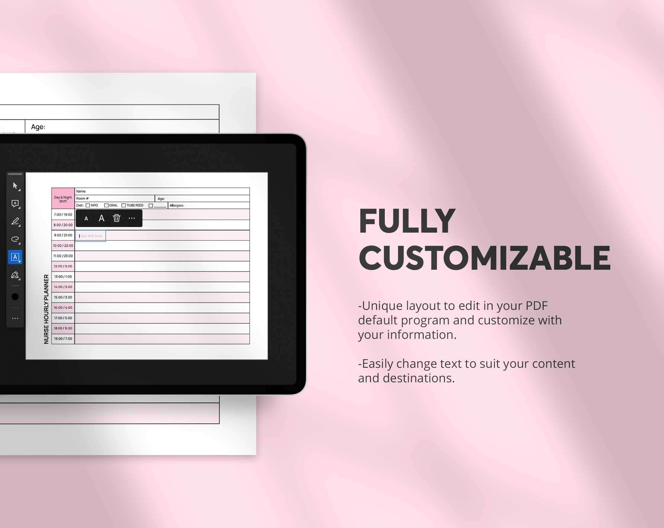 Hourly Nurse Task Planner for Patient Care 1 Patient | Digital Products ...