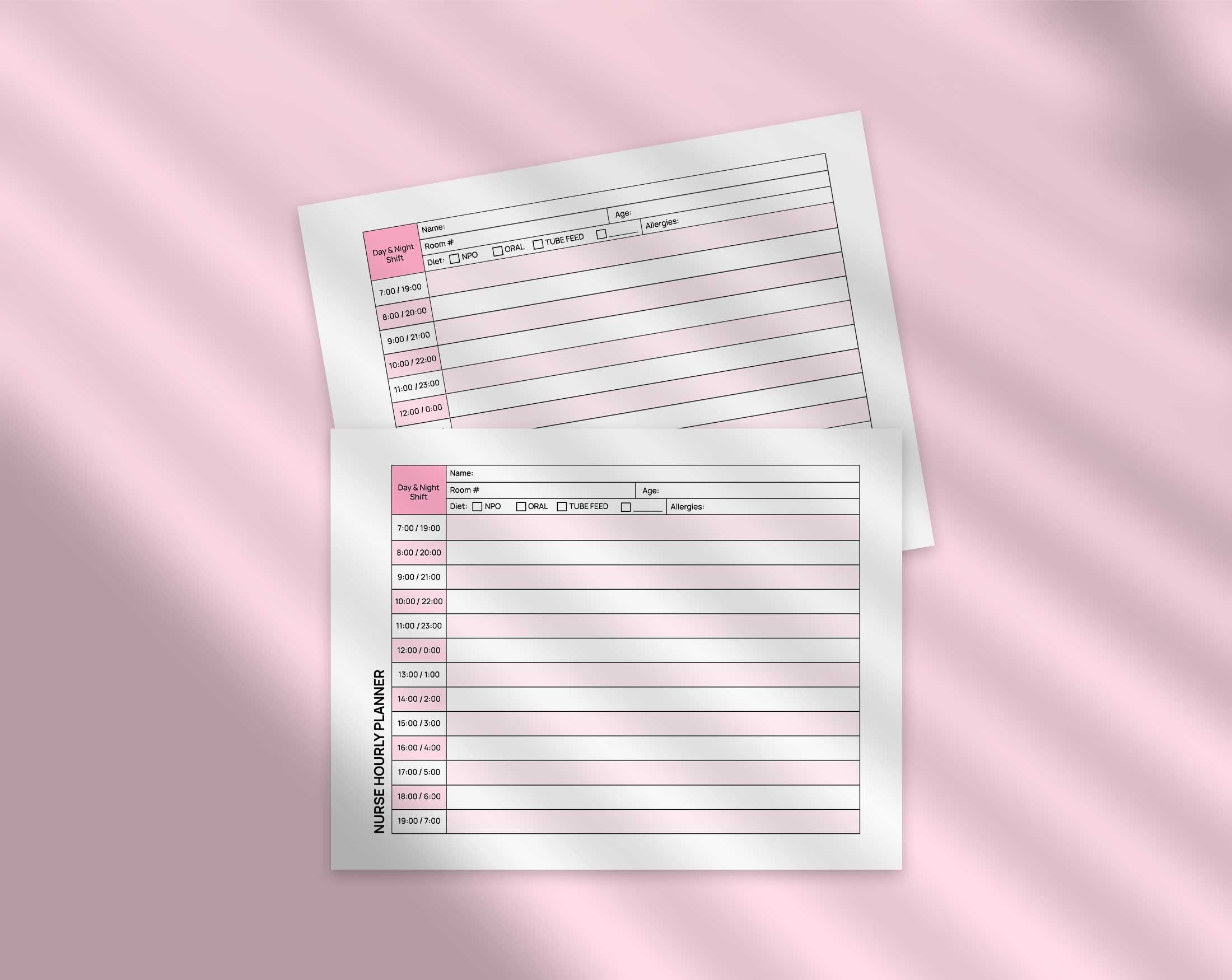 Hourly Nurse Task Planner for Patient Care 1 Patient | Digital Products ...