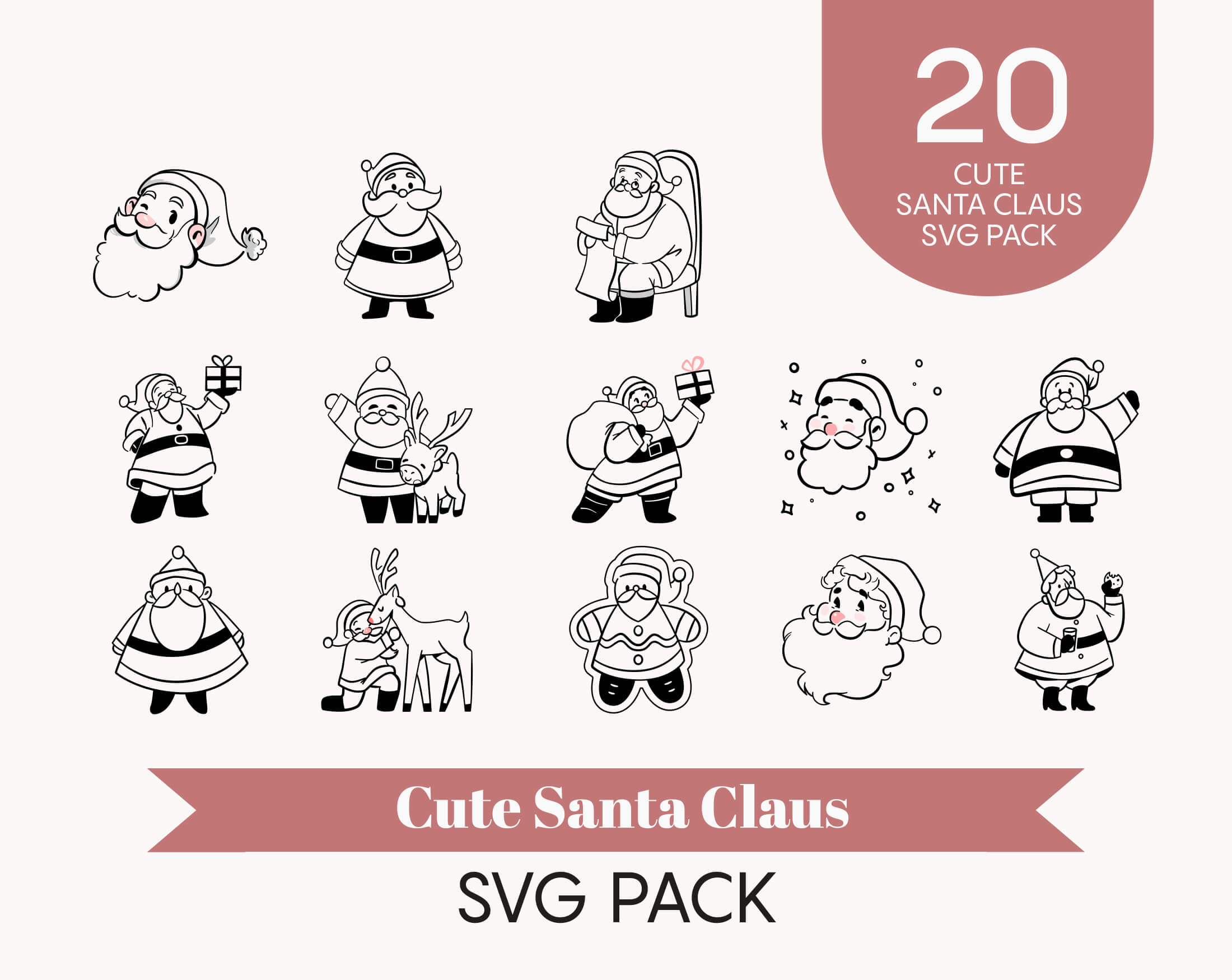 Cute Santa Claus SVG Pack | Digital Products with Reselling Rights (PLR)