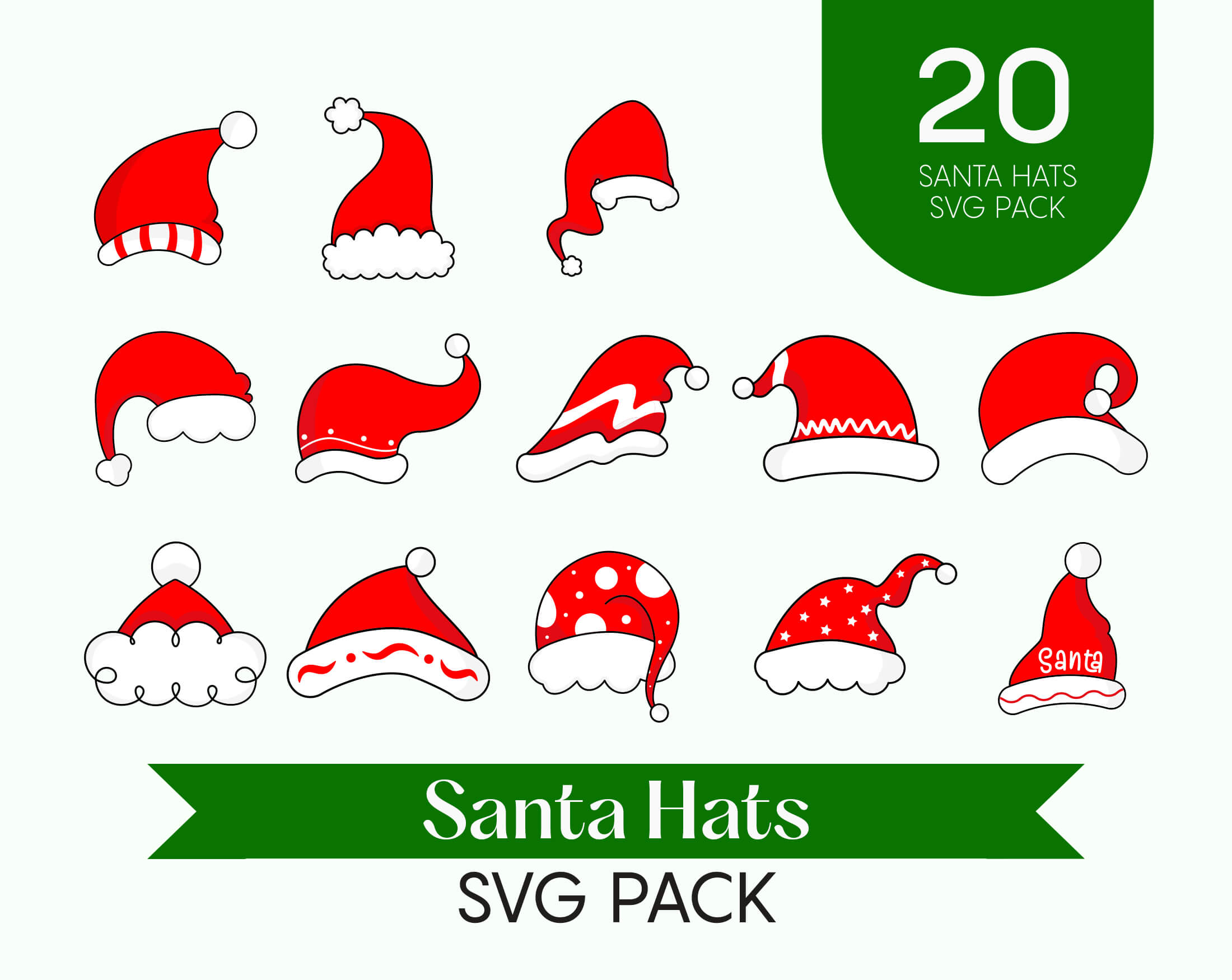 Santa Hats SVG Pack | Digital Products with Reselling Rights (PLR)