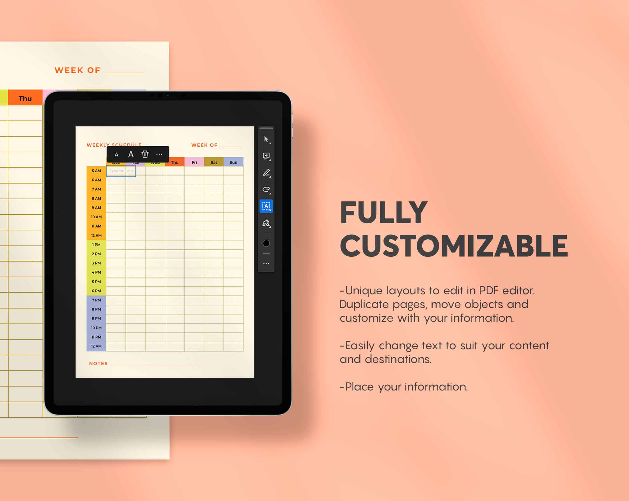 Editable Weekly Planner Printable & Digital PDF | Digital Products with ...