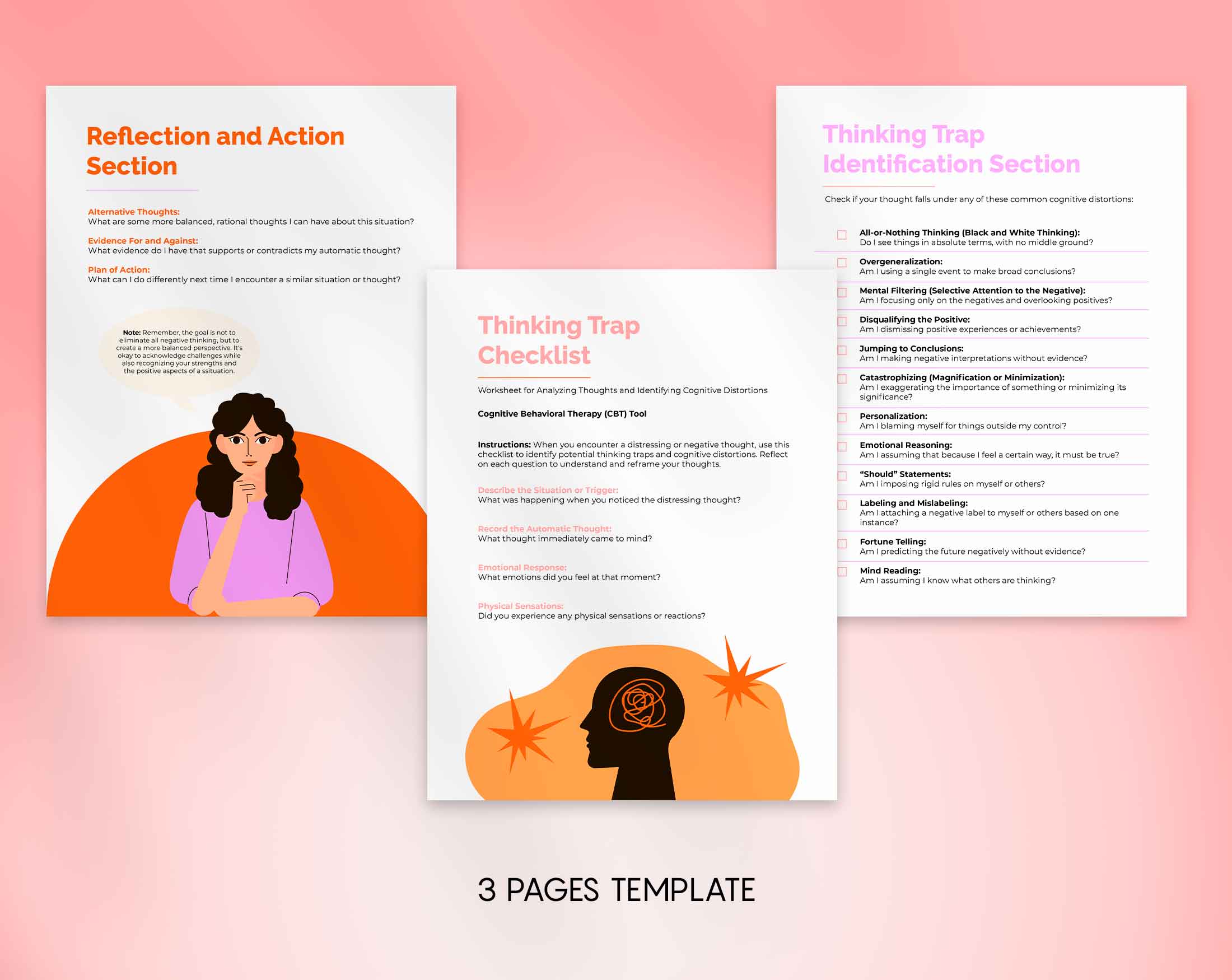 Cognitive Distortion Explorer Checklist & Worksheet | Digital Products ...