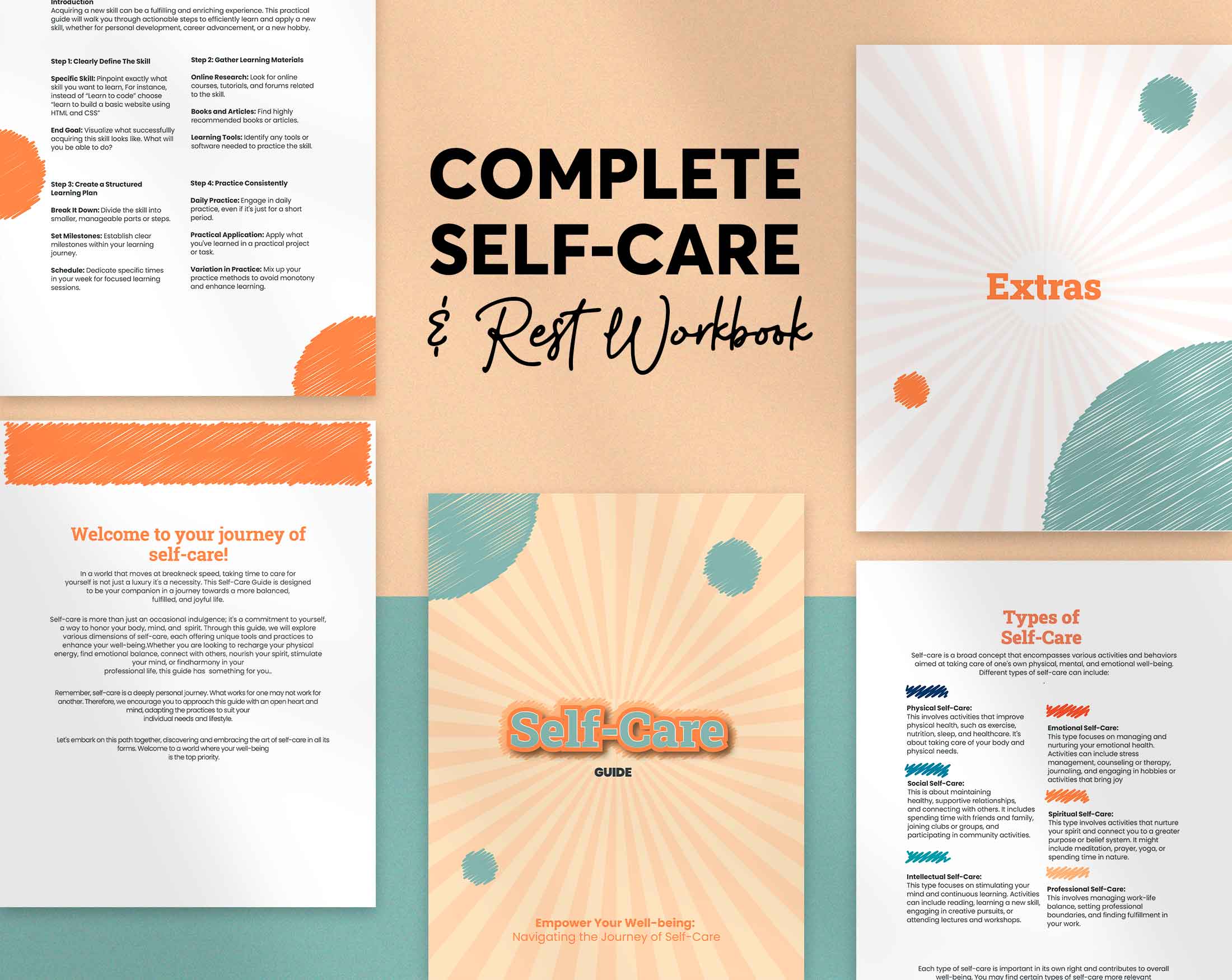 Self Care and Rest Workbook | Digital Products with Reselling Rights (PLR)