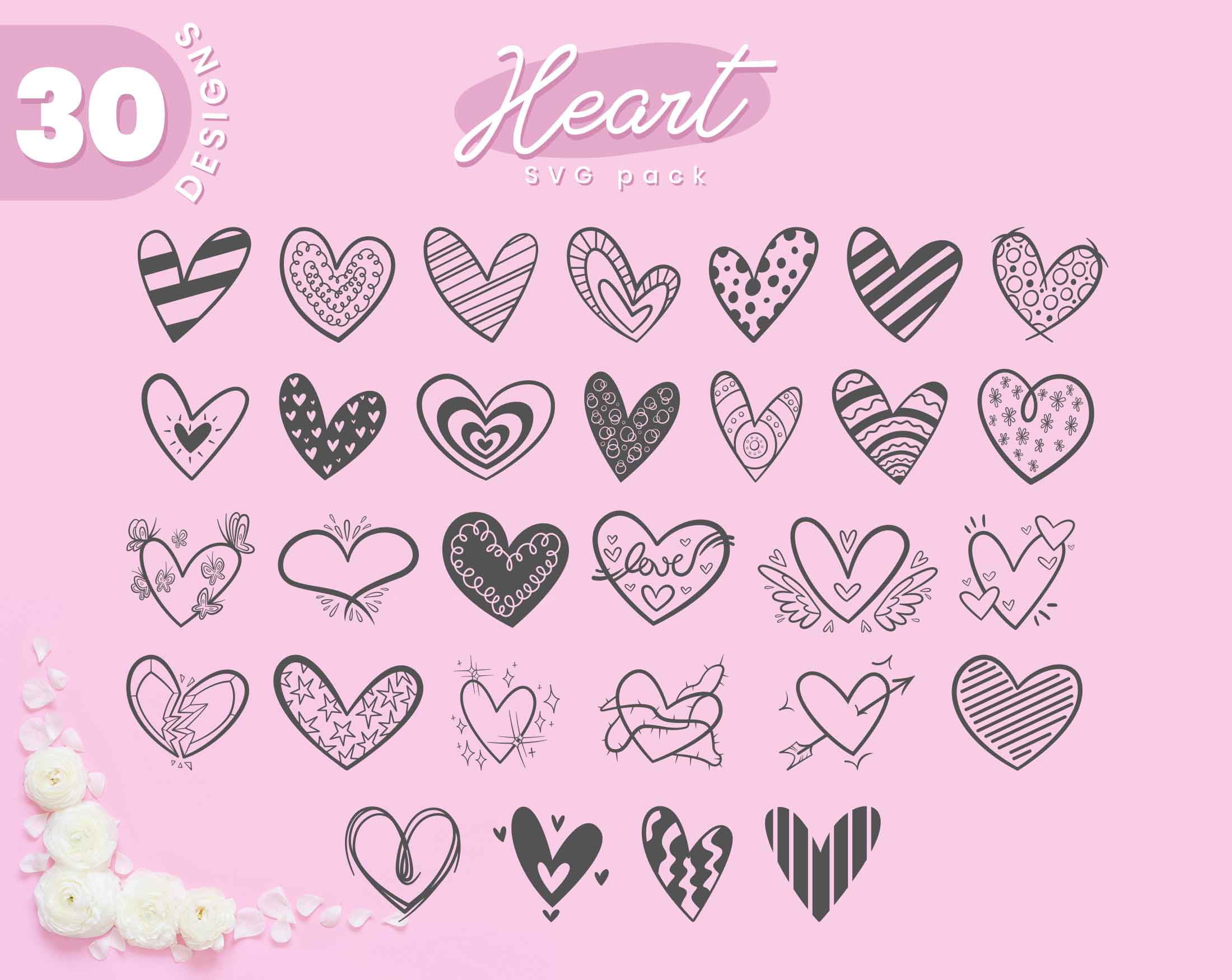 Heart SVG Pack | Digital Products with Reselling Rights (PLR)