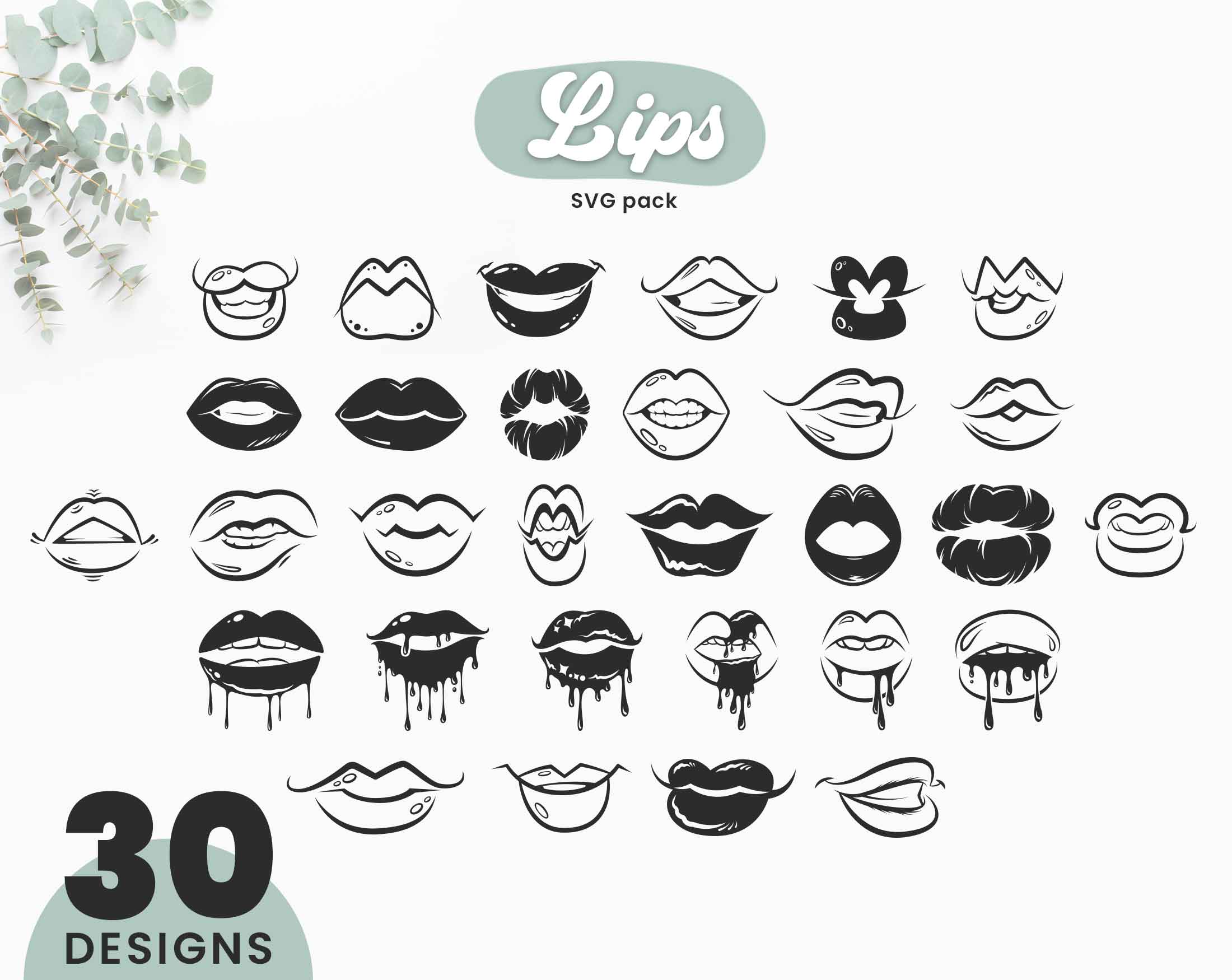 Lips SVG Pack | Digital Products with Reselling Rights (PLR)