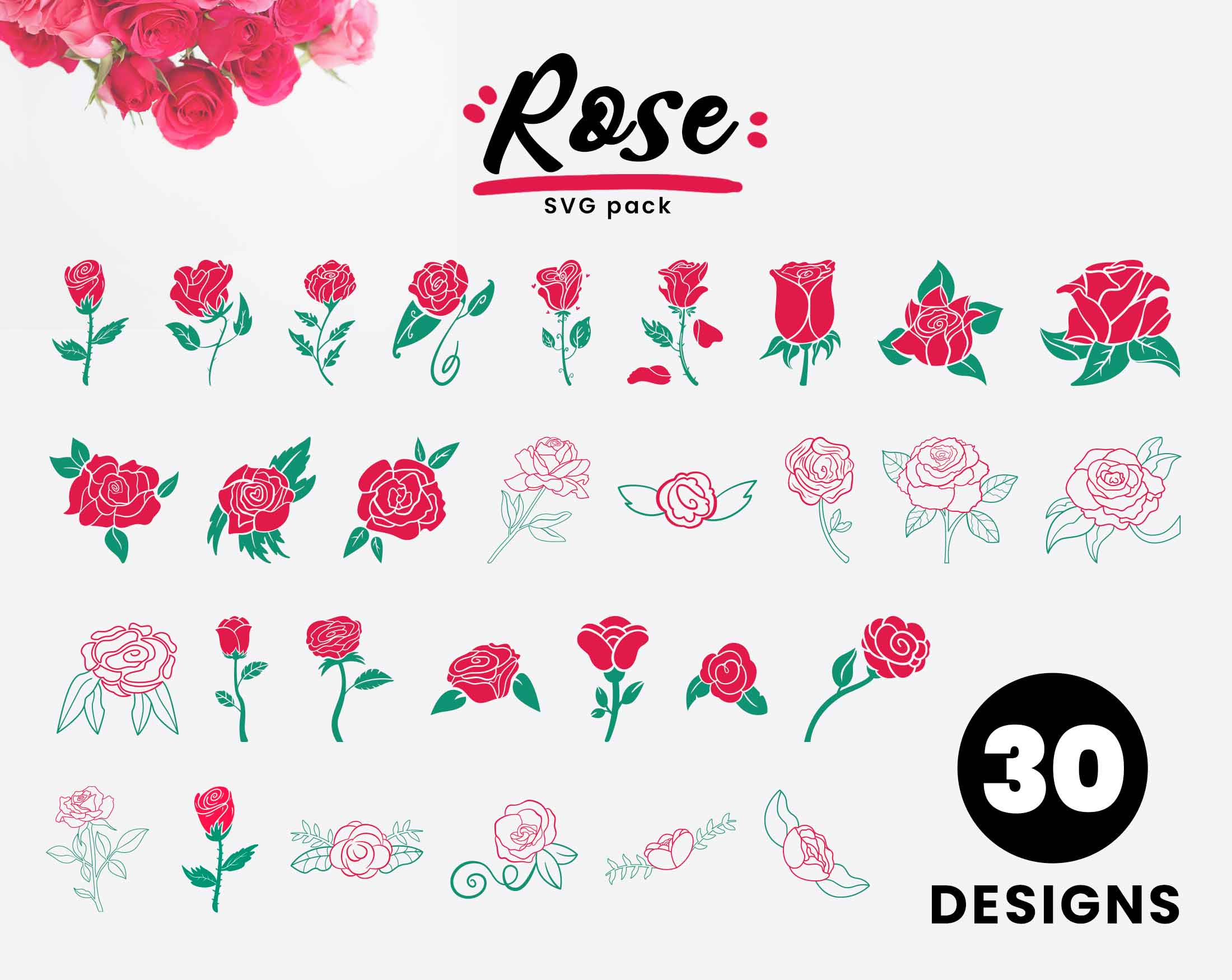 Rose SVG Pack | Digital Products with Reselling Rights (PLR)