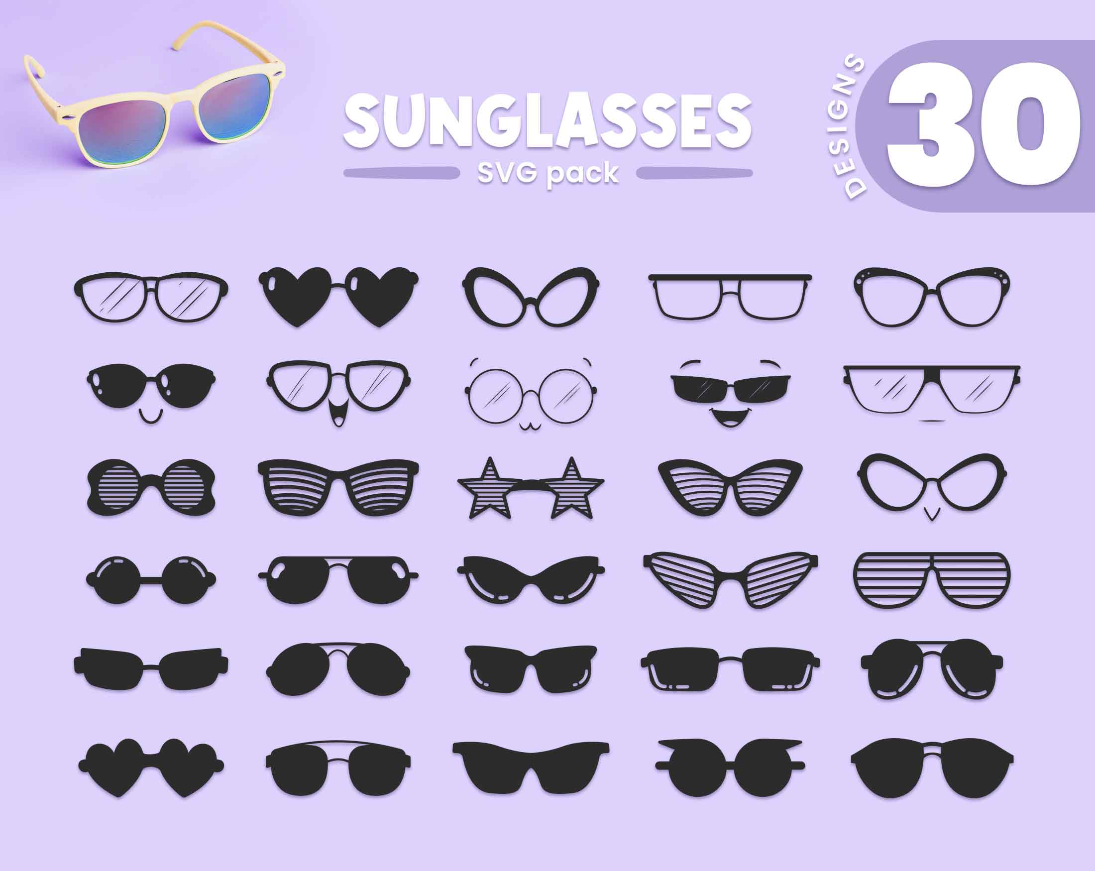 Sunglasses SVG Pack | Digital Products with Reselling Rights (PLR)