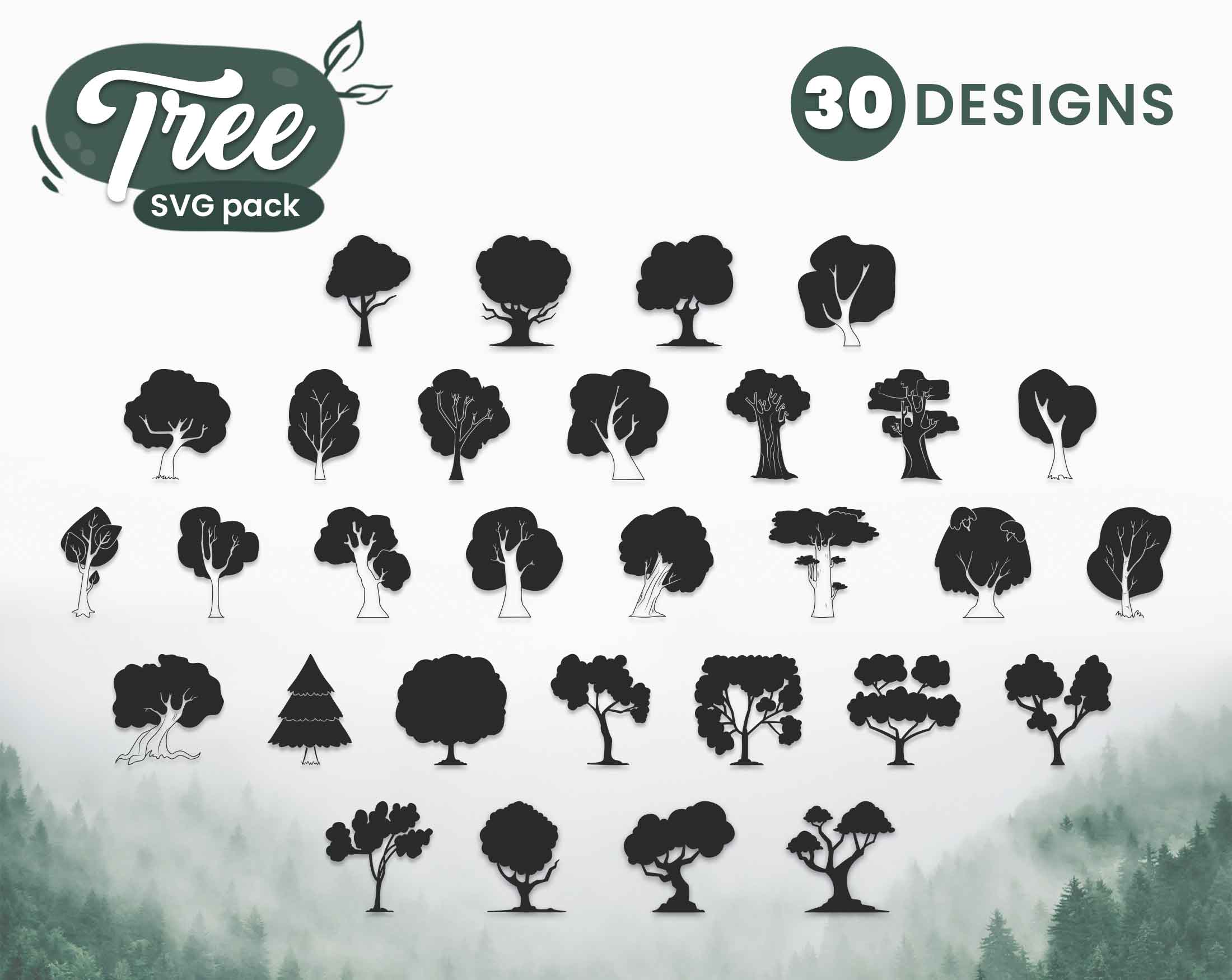 Tree SVG Pack | Digital Products with Reselling Rights (PLR)