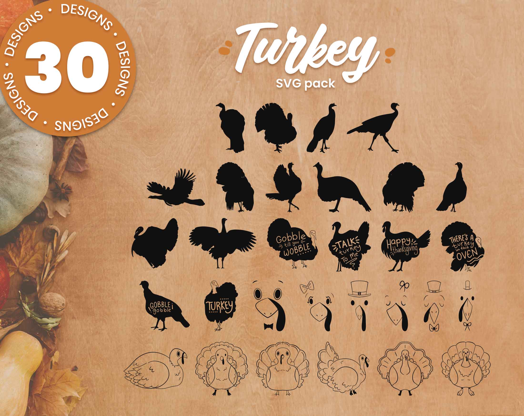 Turkey SVG Pack | Digital Products with Reselling Rights (PLR)