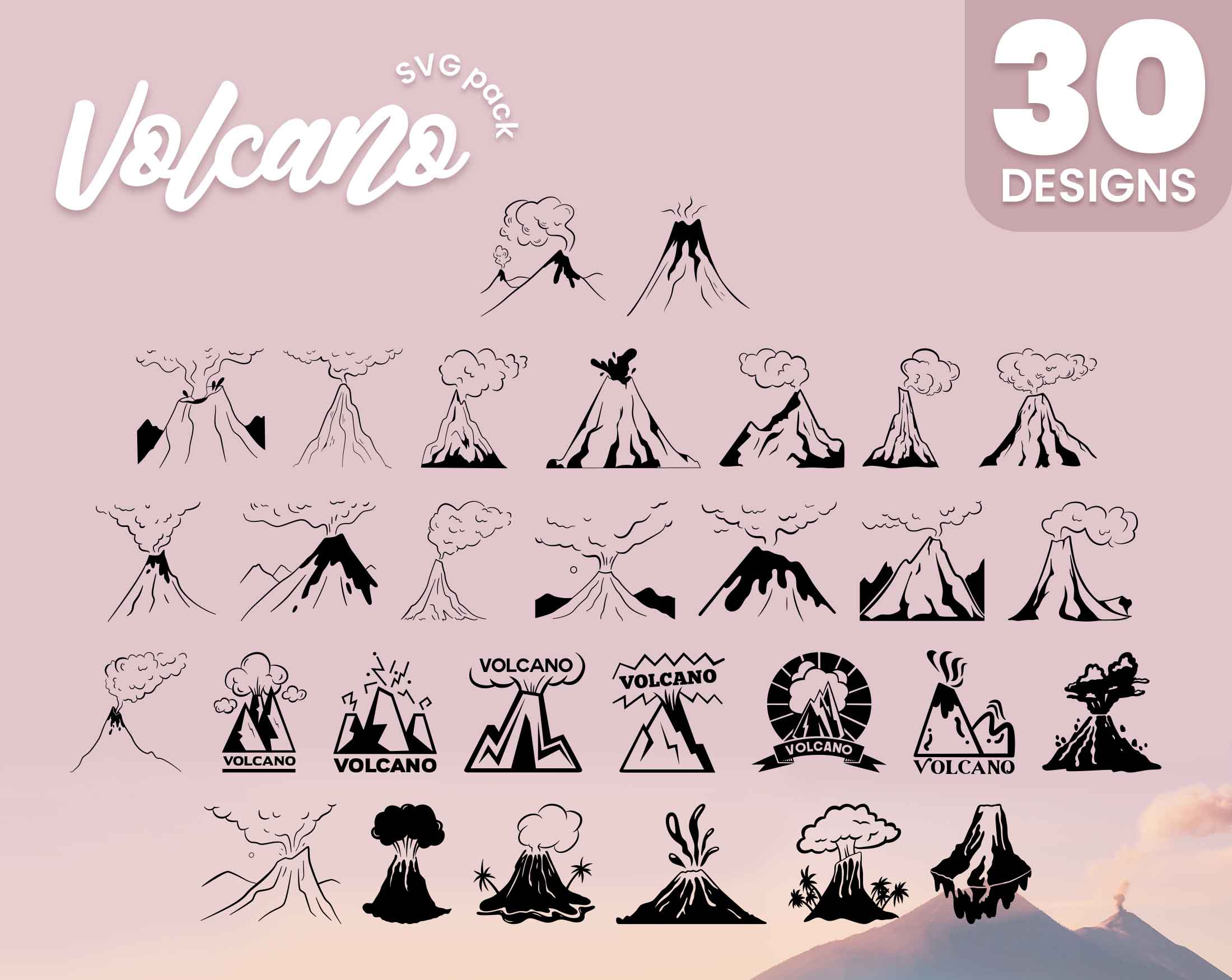 Volcano SVG Pack | Digital Products with Reselling Rights (PLR)
