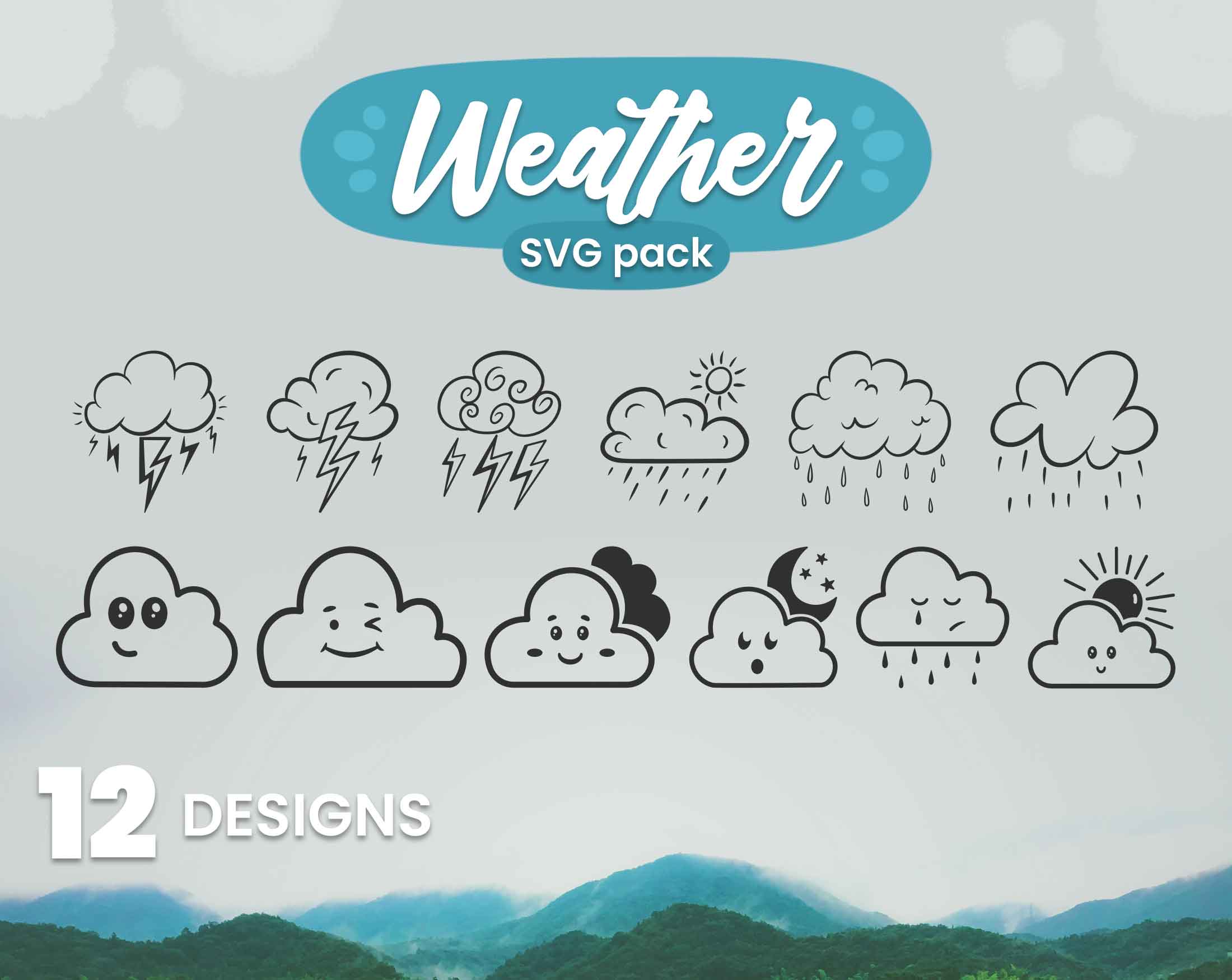 Weather SVG Pack | Digital Products with Reselling Rights (PLR)