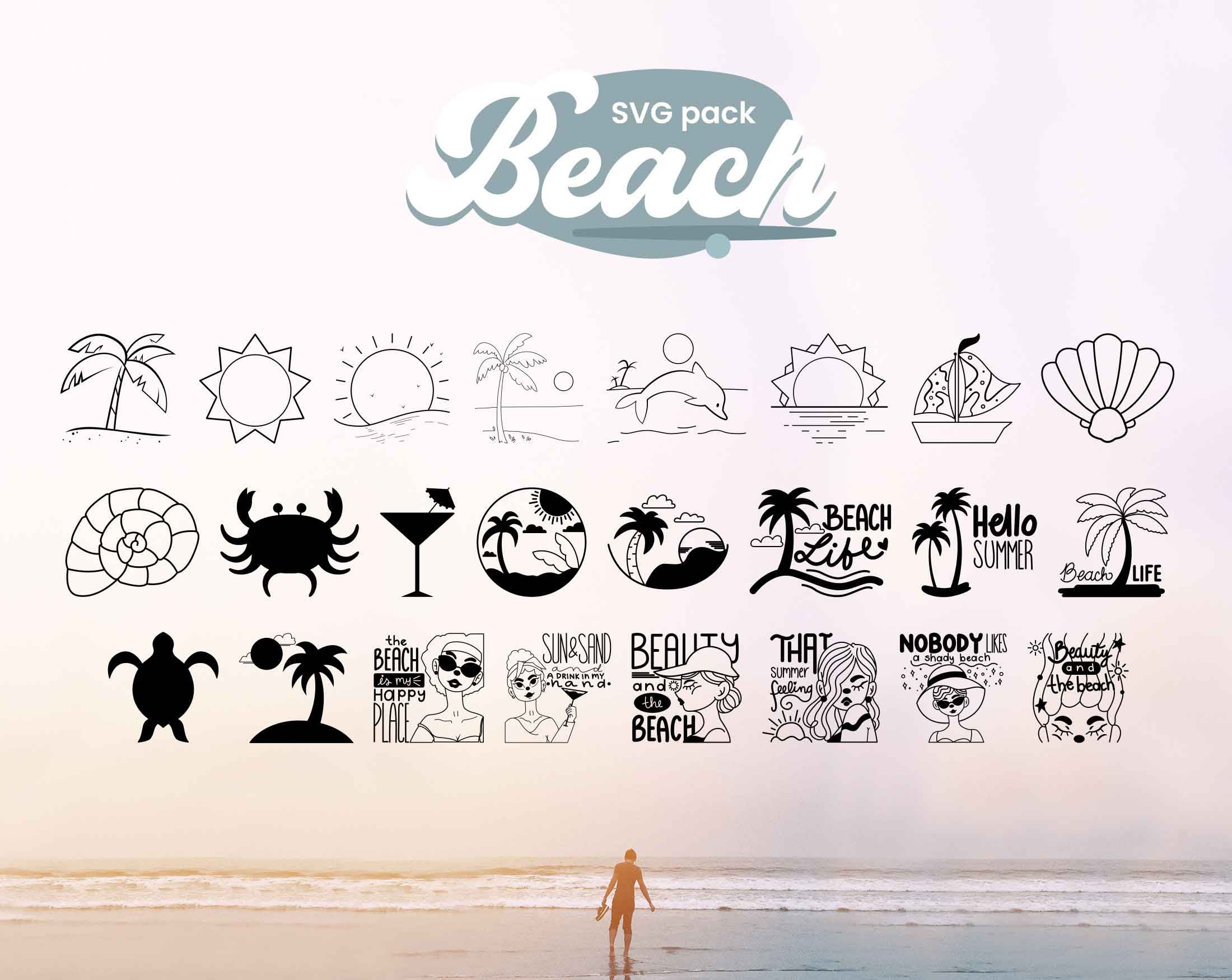 Beach SVG Pack | Digital Products with Reselling Rights (PLR)