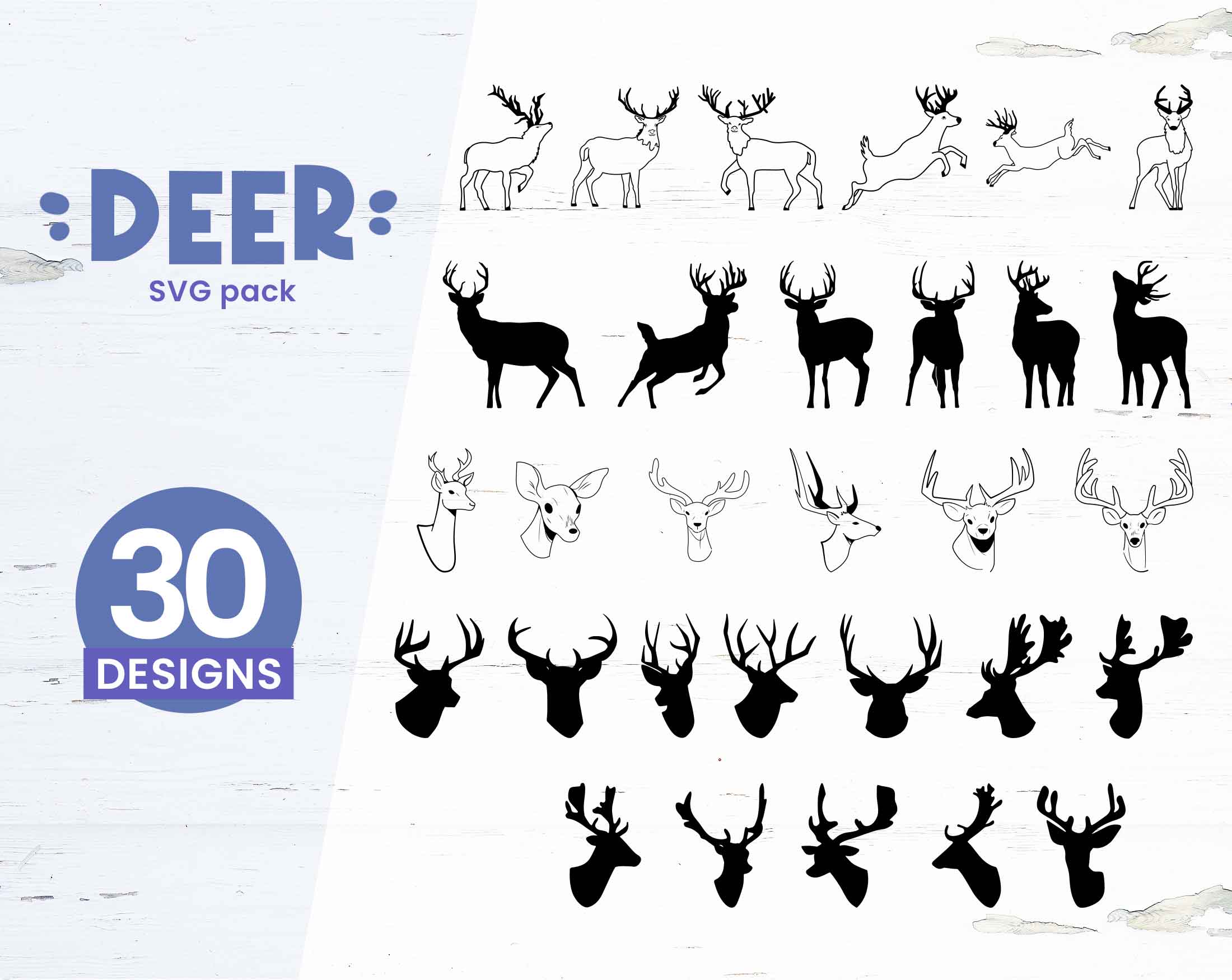Deer SVG Pack | Digital Products with Reselling Rights (PLR)