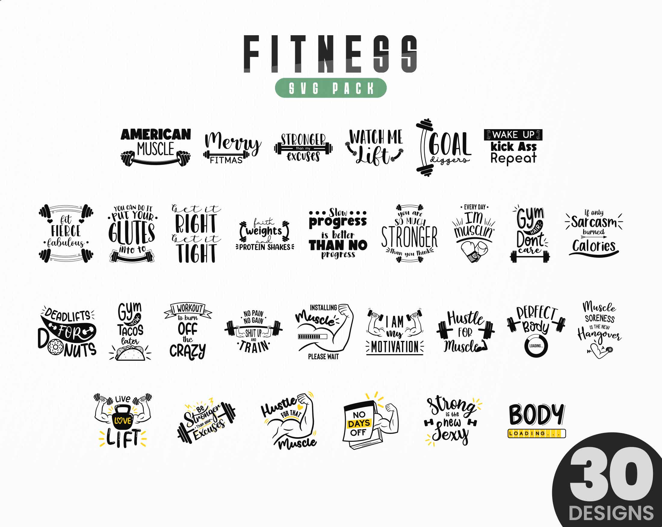 Fitness SVG Pack | Digital Products with Reselling Rights (PLR)