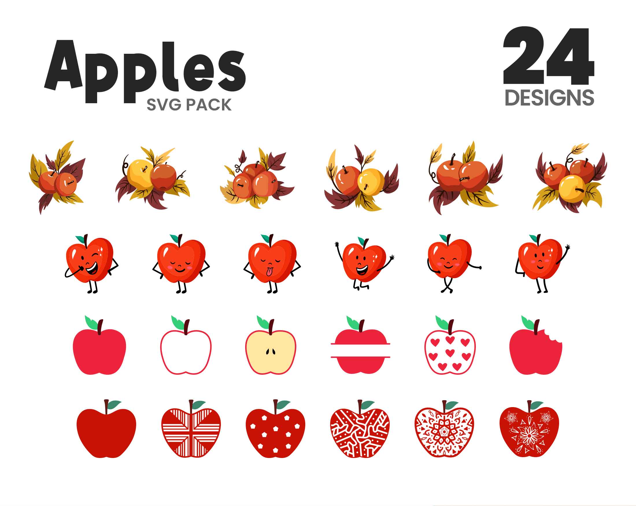 Apples SVG Pack | Digital Products with Reselling Rights (PLR)