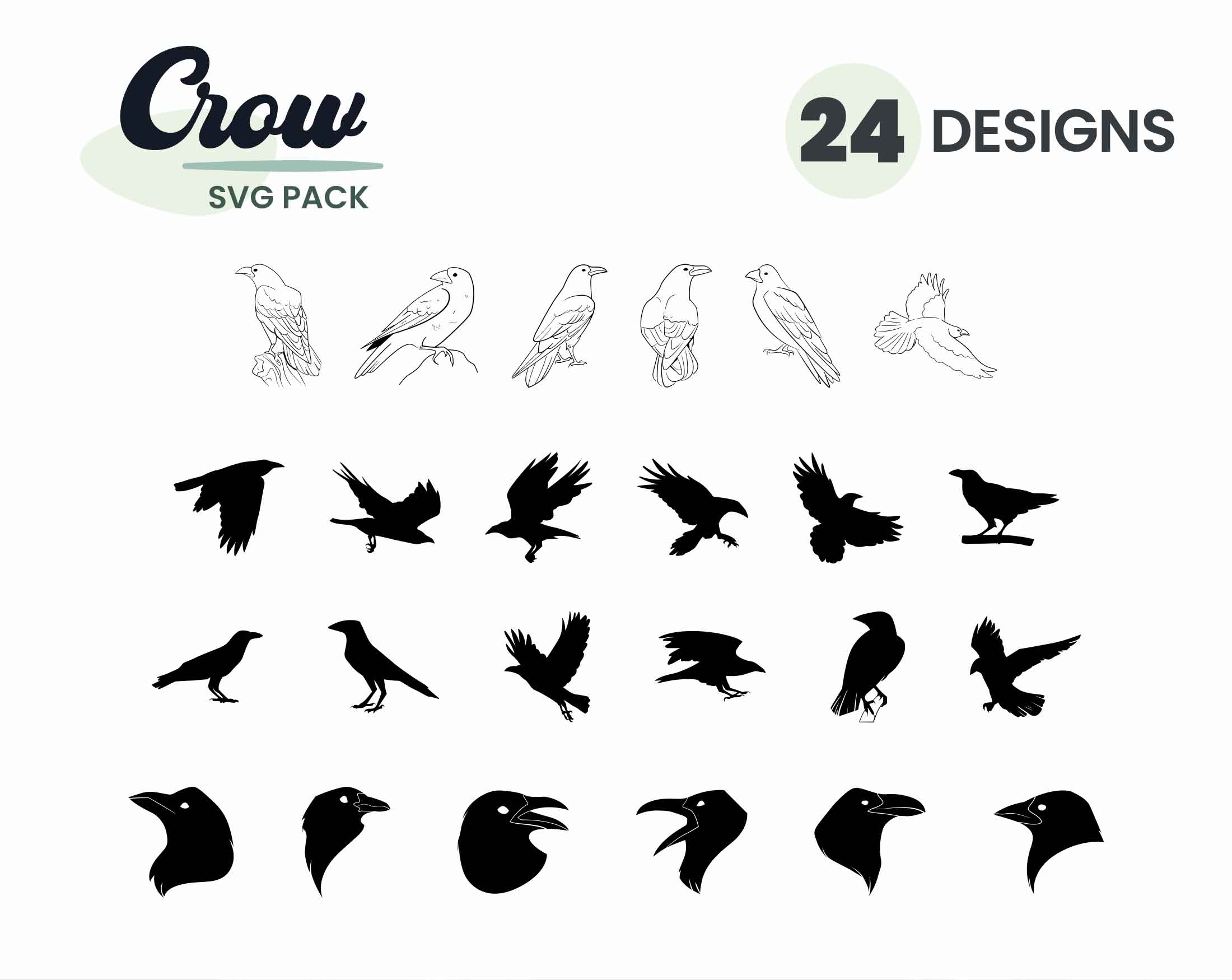 Crow SVG Pack | Digital Products with Reselling Rights (PLR)