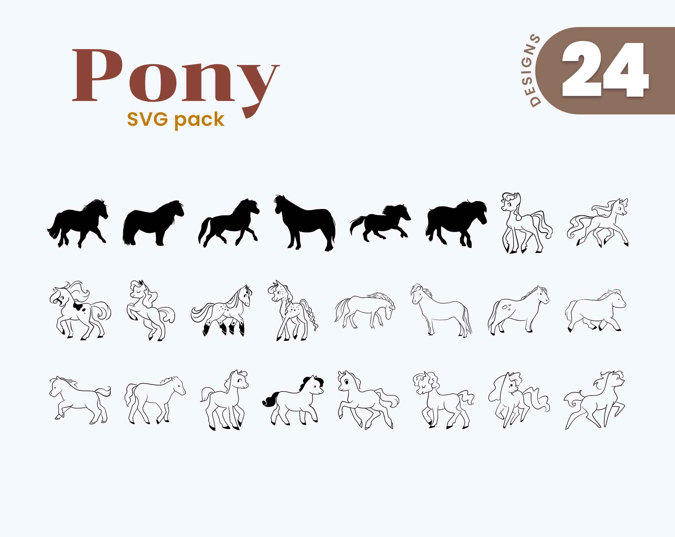 Pony SVG Pack | Digital Products with Reselling Rights (PLR)