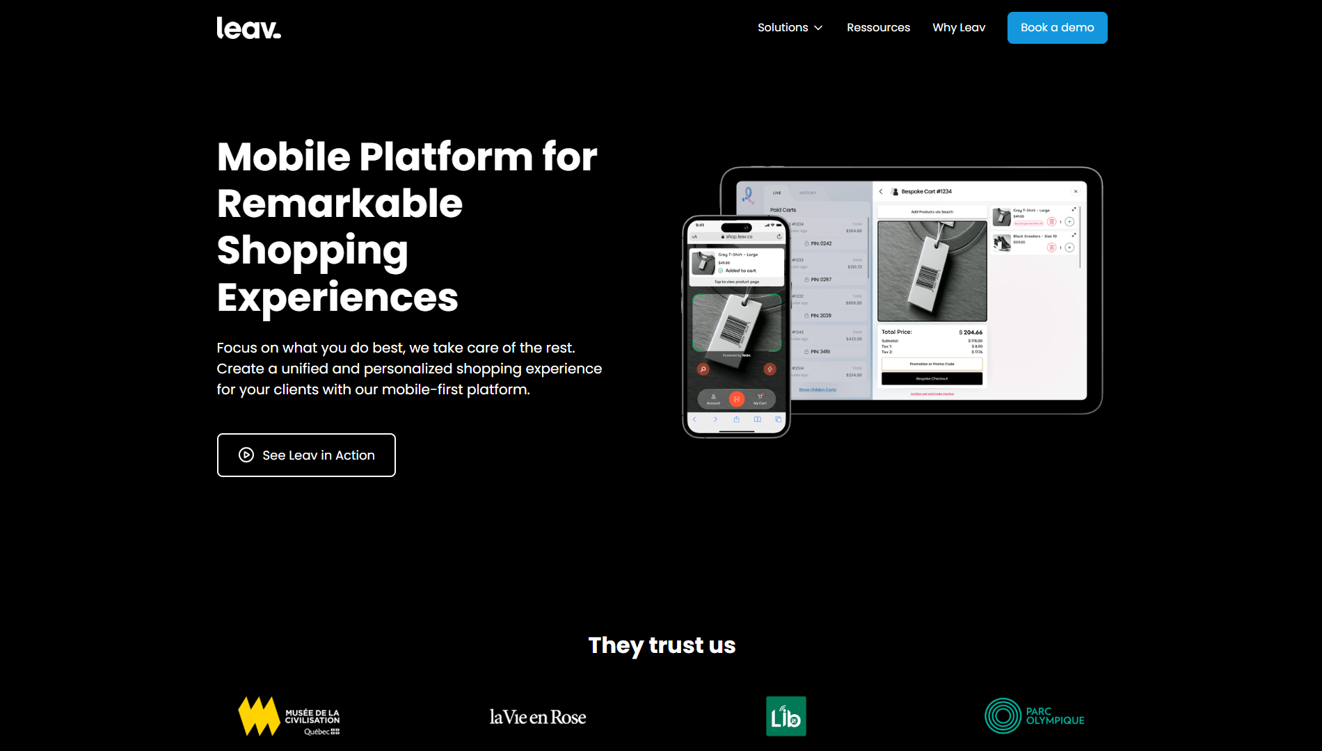 Home | Leav - The most flexible in-store checkout platform