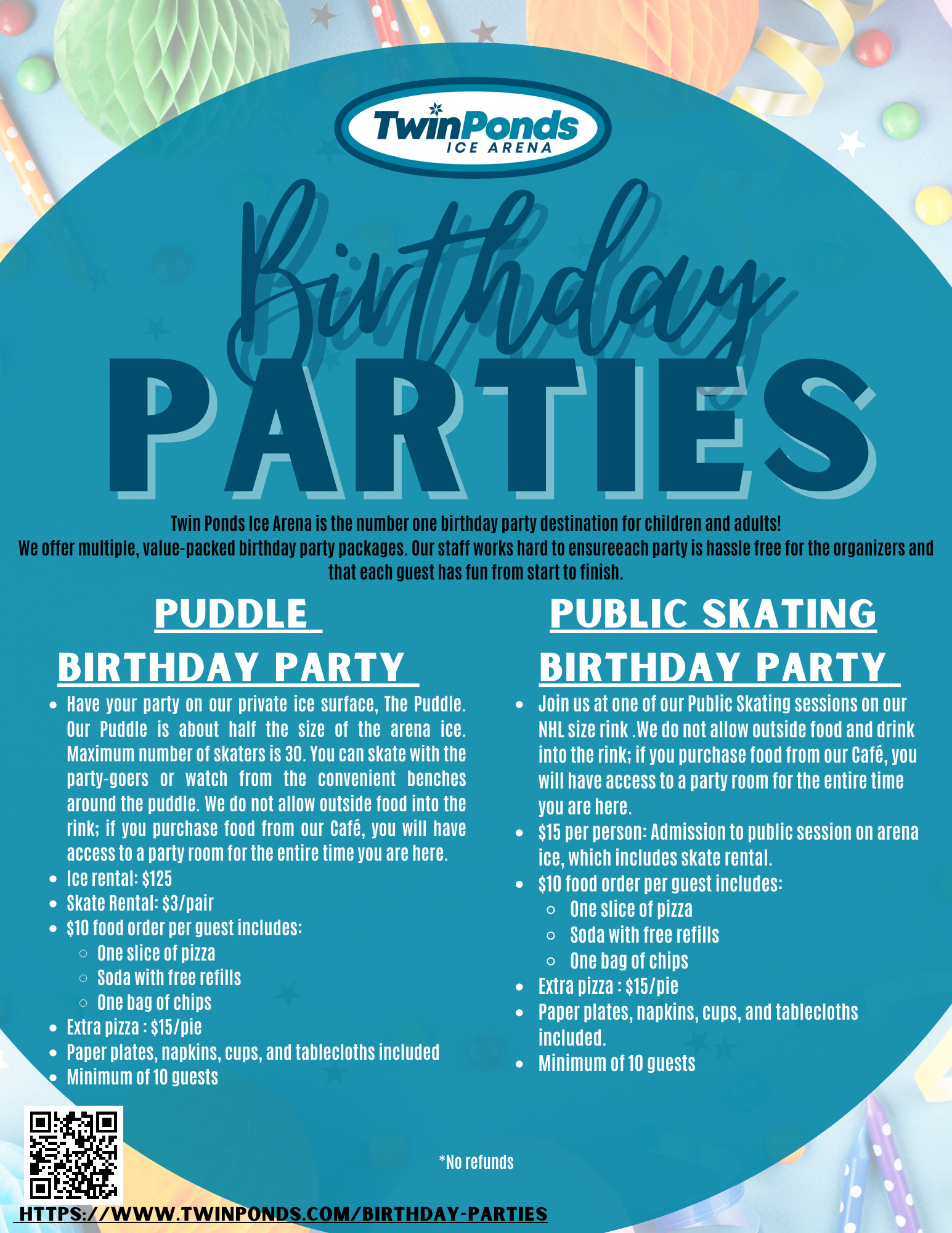Twin Ponds Ice Arena - Birthday Parties