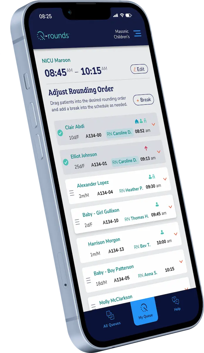 Reimagine the rounding experience with a virtual queue.