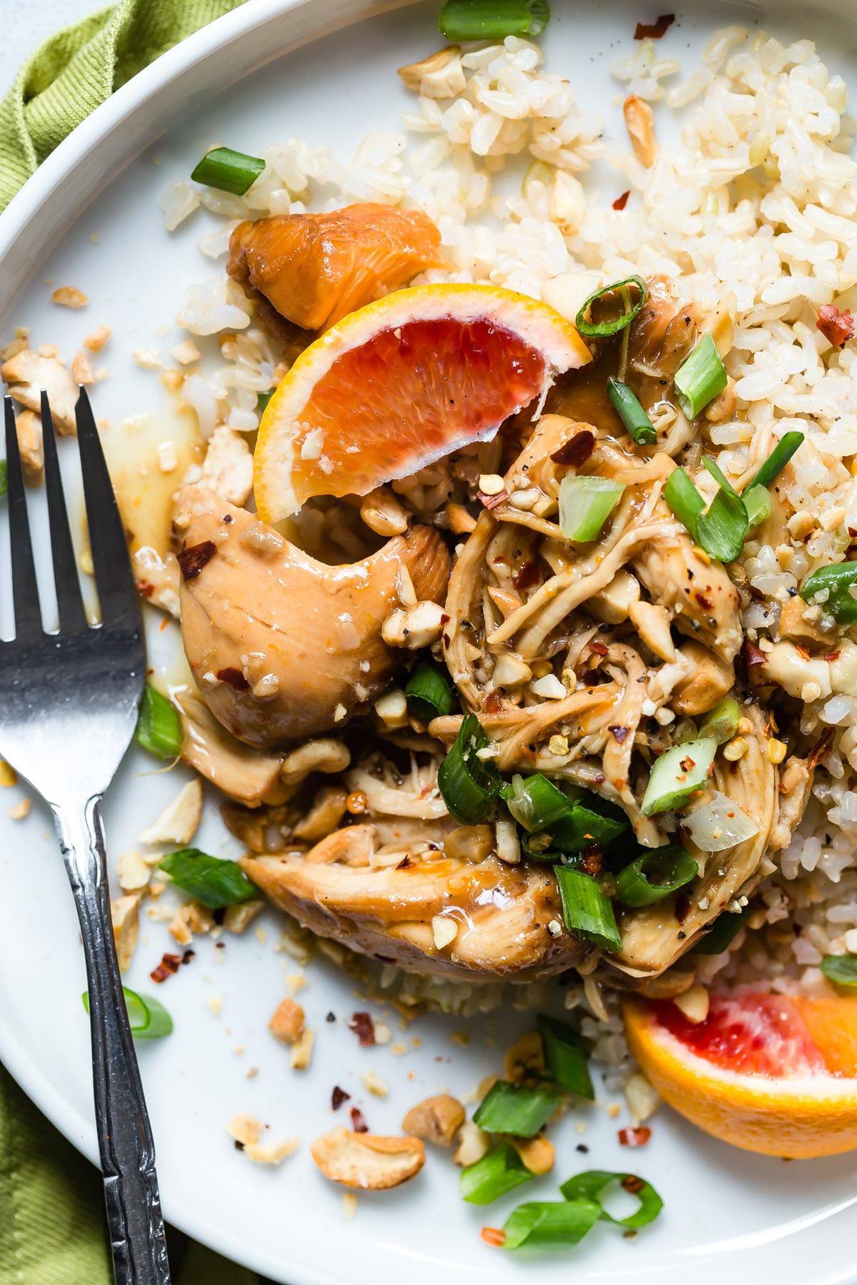 Slow Cooker Easy Orange Chicken and Brown Rice - Foodness Gracious