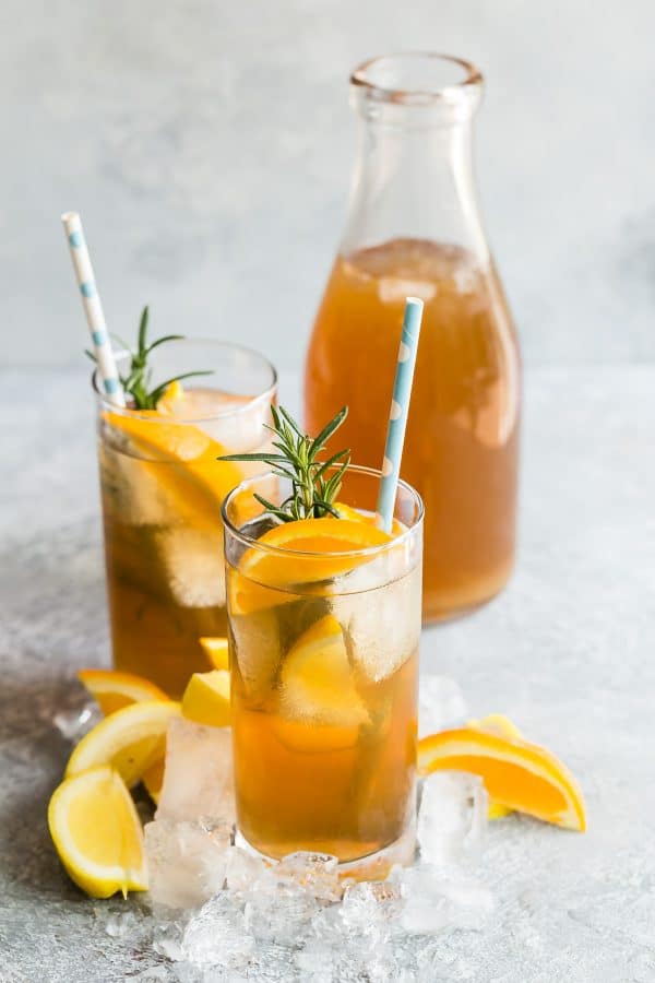 Easy Peach Texas Tea with Rosemary - Foodness Gracious