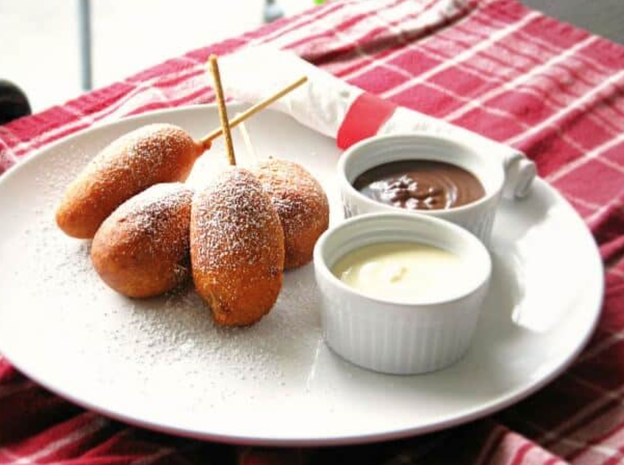 Biscoff Spread Filled Corn Dogs - Foodness Gracious
