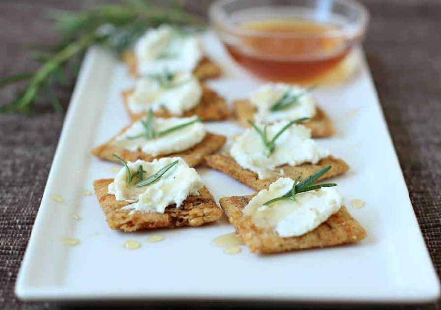 Sweet Potato Triscuits with Goat Cheese and Honey - Foodness Gracious