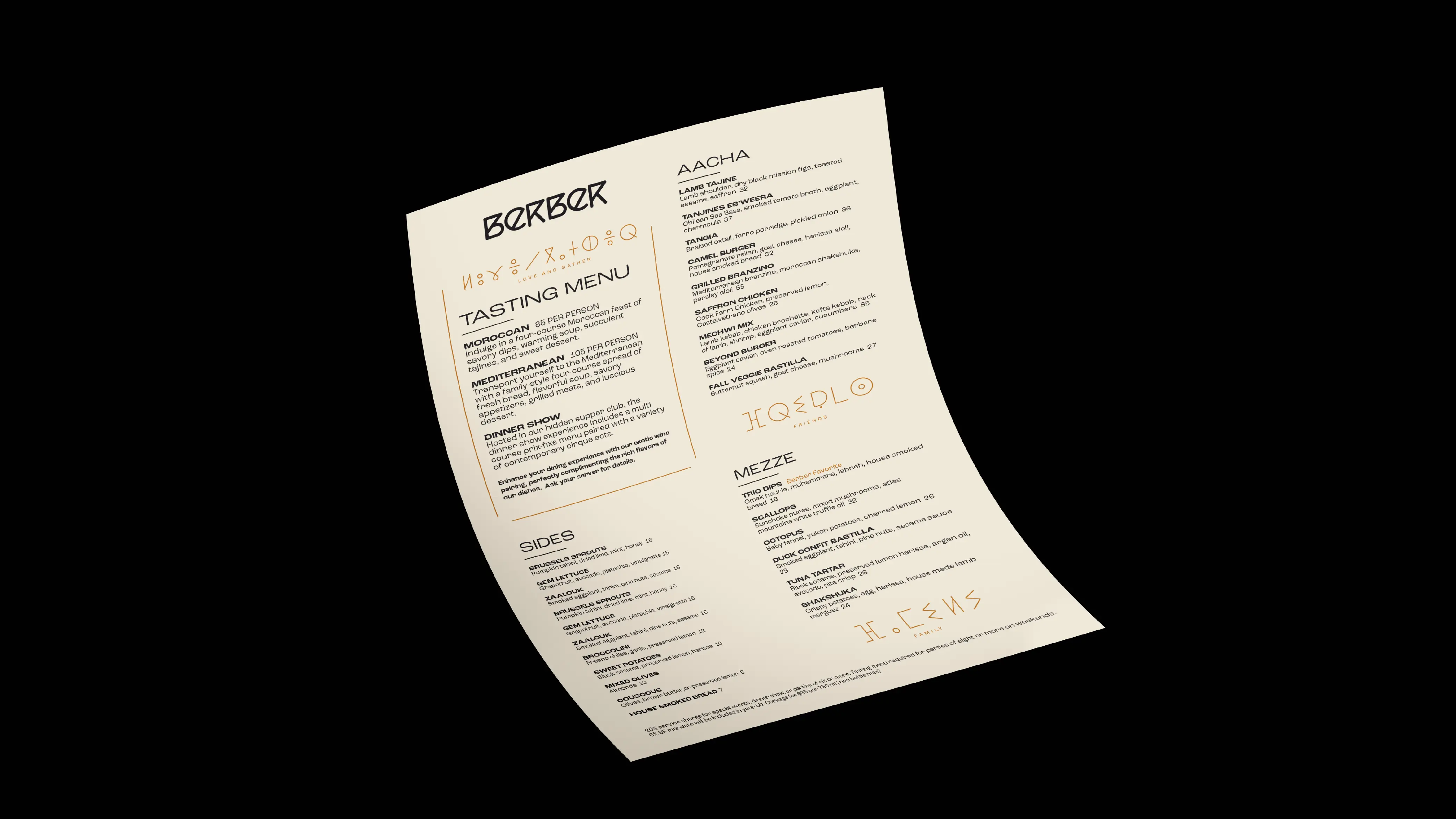 Flapjack Menu Design | Berber