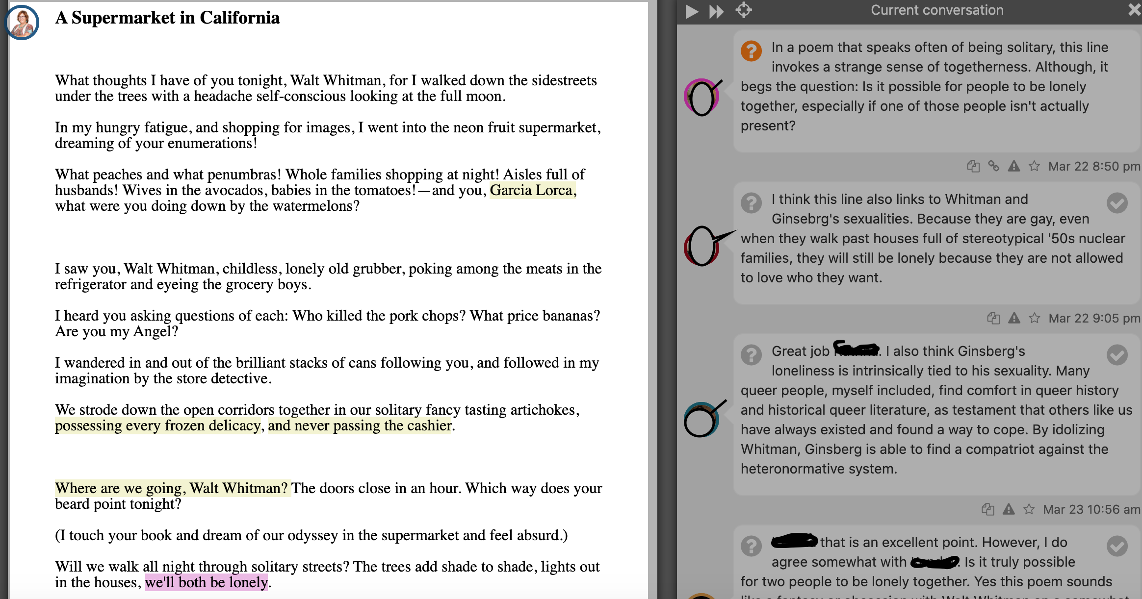 Aisles Full of Annotations! Ginsberg’s Supermarket in Perusall ...