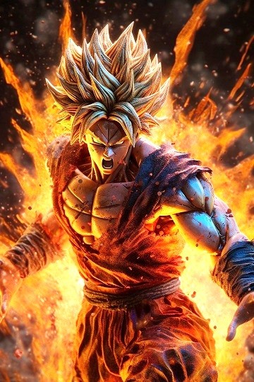 Dragonball Z Goku transforms into Super Saiyan- AI image of the day on ...