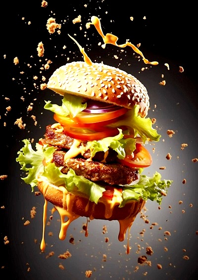 Flying Burger- AI image of the day on SamurAI