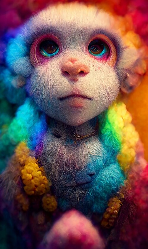 Rainbow Monkey- AI image of the day on SamurAI