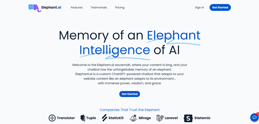 Elephant.ai - Best AI apps of 2024