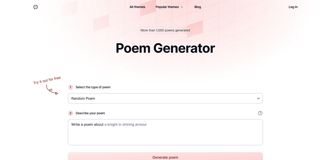 Poem Generator - Best AI apps of 2024