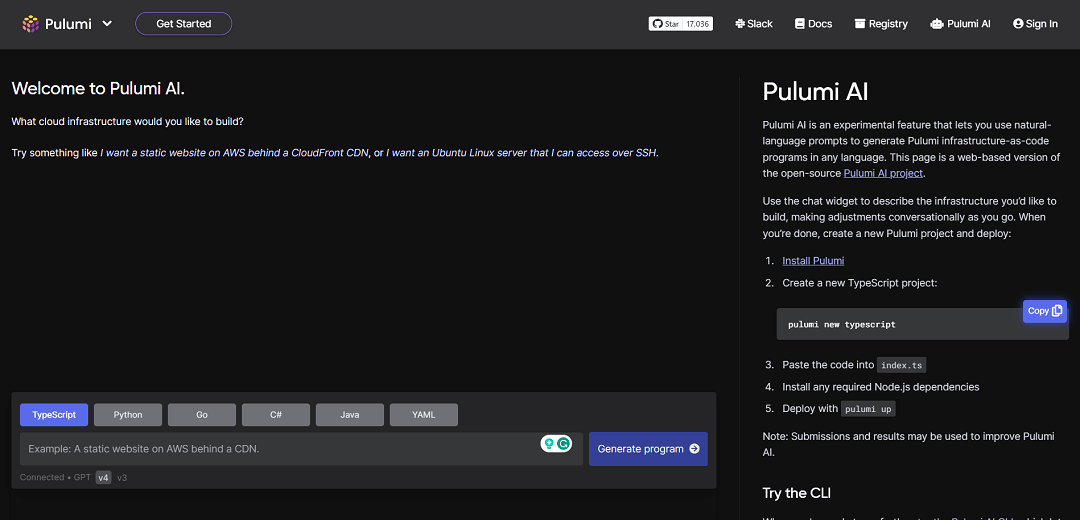 Pulumi - Best AI apps of 2024