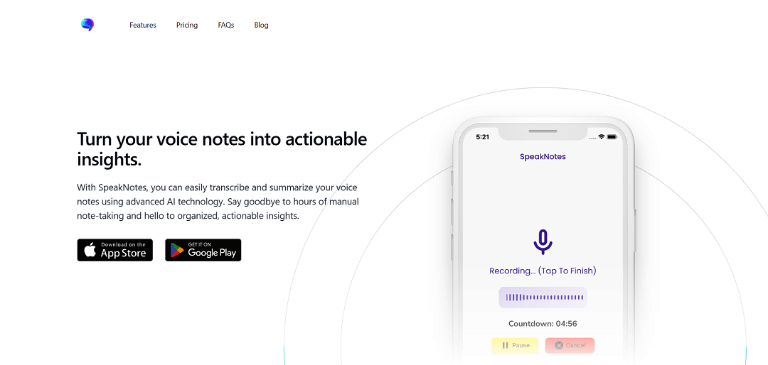 SpeakNotes - Best AI apps of 2024