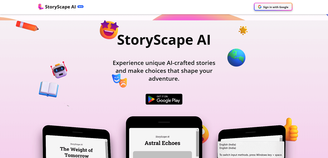 StoryScape - Best AI apps of 2024