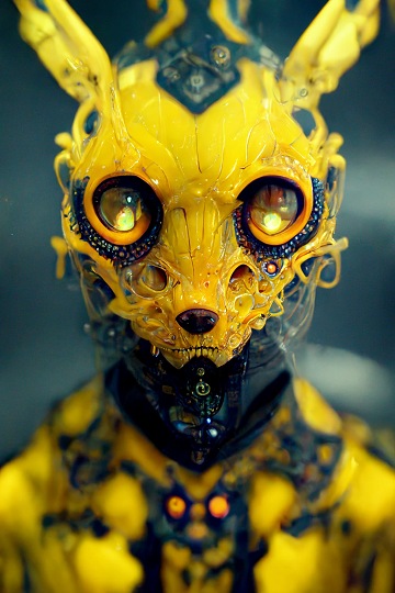 yellow venom fox warlock - AI image of the day on SamurAI