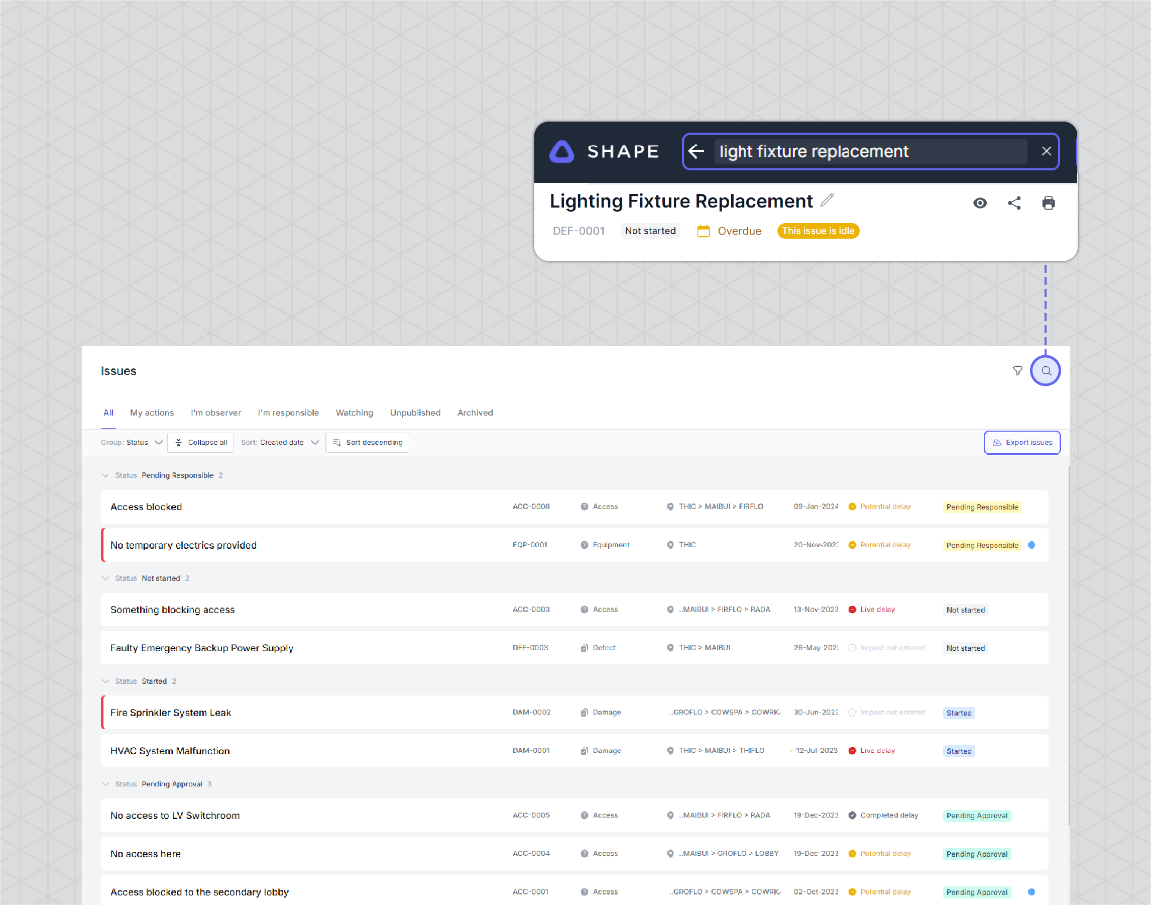 Construction Issue Tracking App | Shape