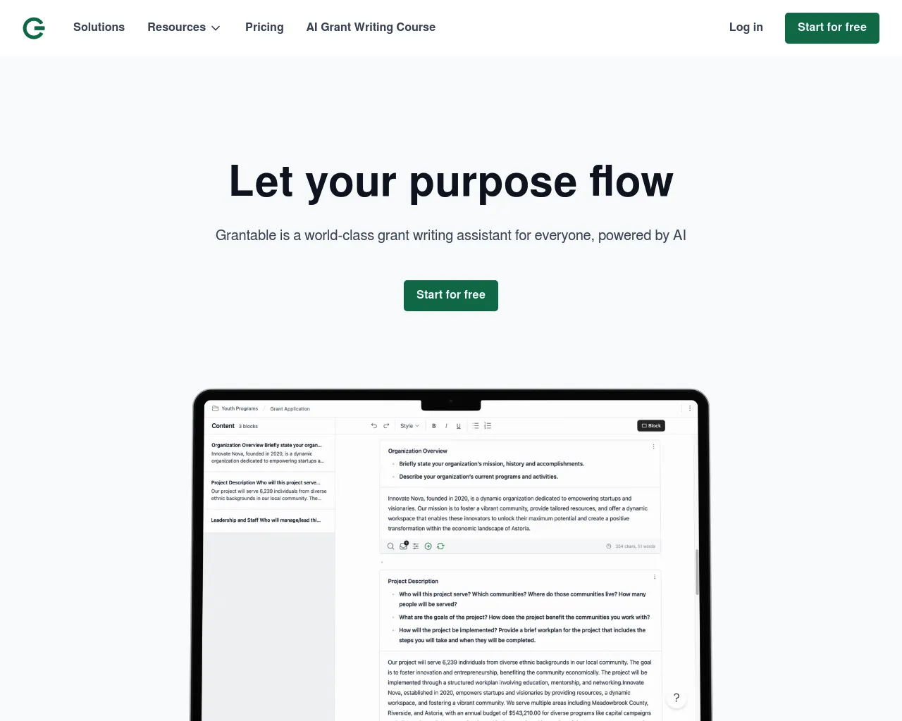 Explore Grantable 2024: The Ultimate AI Guide - Pricing, Review & Capabilities | Monkey Ai Tools