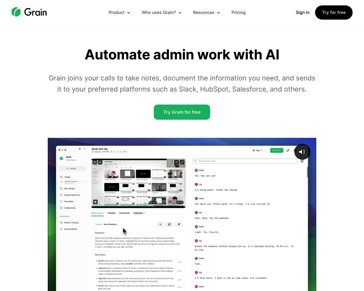 Explore Grain AI 2024: The Ultimate AI Guide - Pricing, Review ...