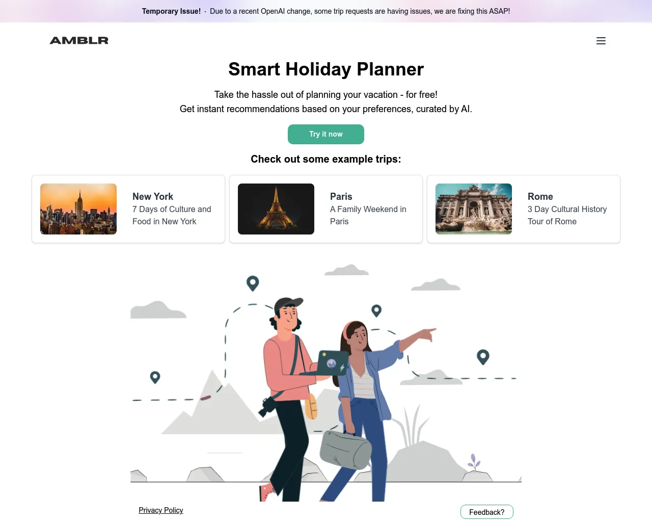 Explore AMBLR - AI Travel Planner 2024: The Ultimate AI Guide - Pricing ...
