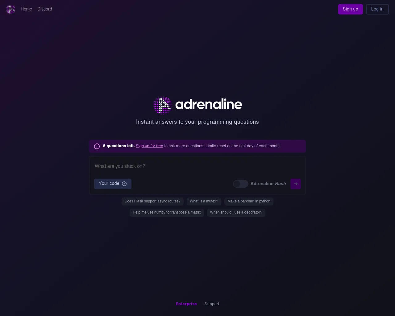 Explore Adrenaline 2023: The Ultimate AI Guide - Pricing, Review & Capabilities | Monkey Ai Tools