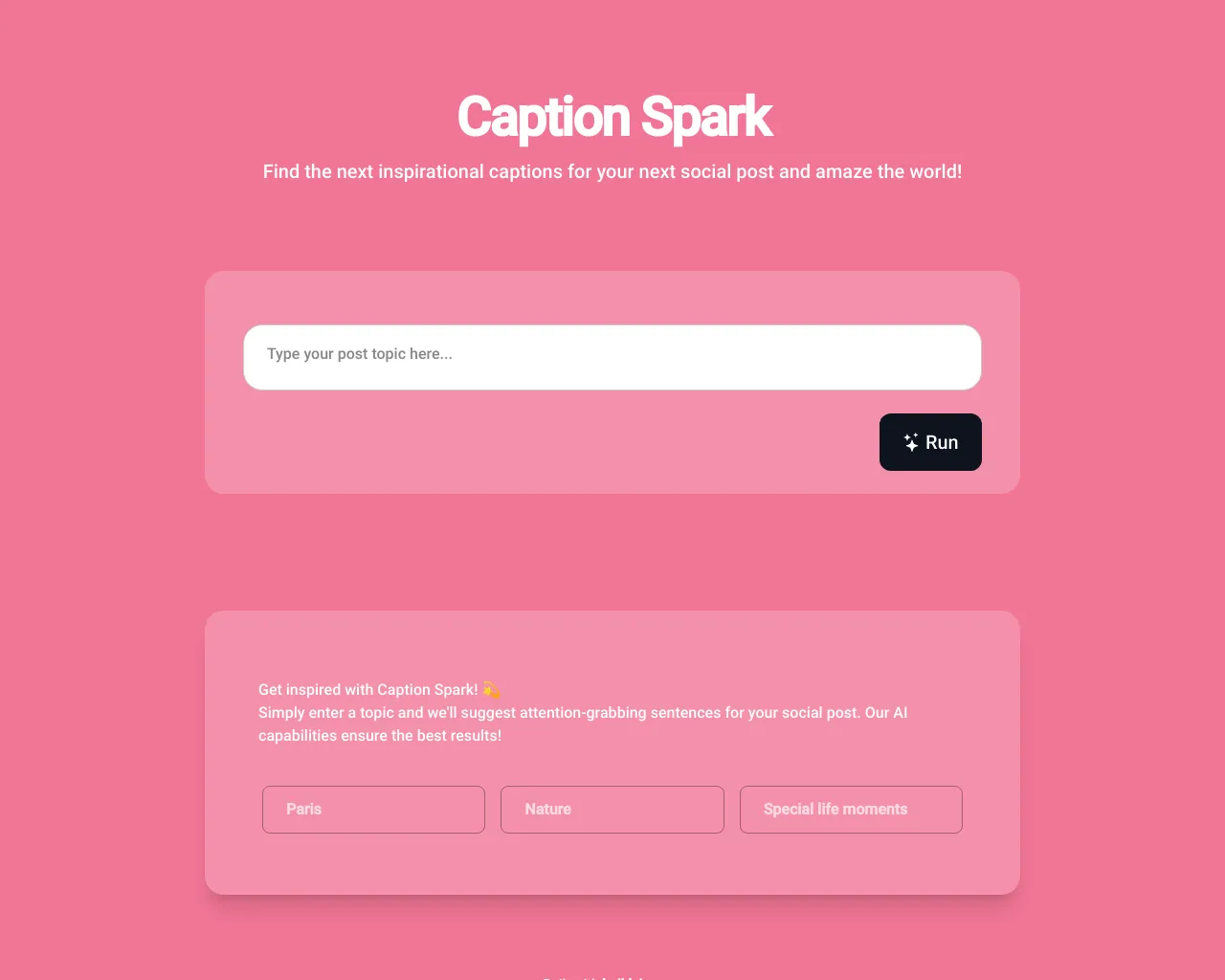 Explore Caption-spark 2024: The Ultimate AI Guide - Pricing, Review & Capabilities | Monkey Ai Tools
