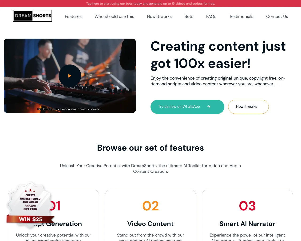 Explore Dreamshorts 2024: The Ultimate AI Guide - Pricing, Review & Capabilities | Monkey Ai Tools